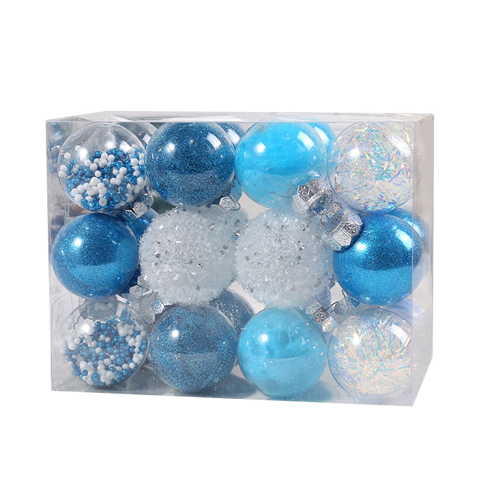 Clearance EGNMCR Christmas Blue Ballss 24 Pcs Of Christmas Blue Balls ...
