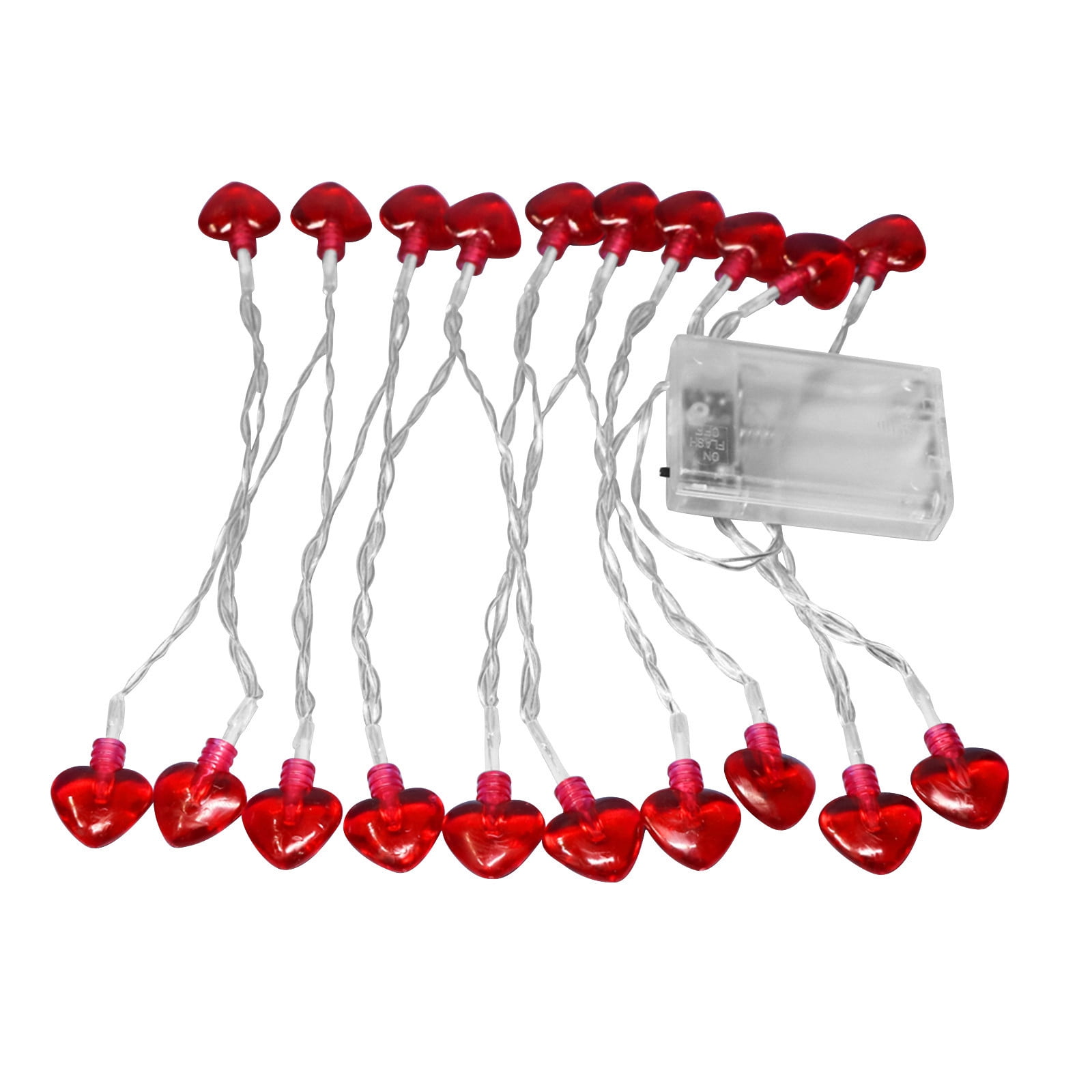 EGNMCR Valentine Day Decor 59 In 10 LEDs Heart Lights String Lights ...