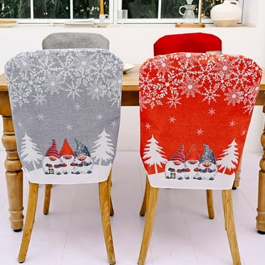 Christmas Chair Back Covers Mr & Mrs Santa Claus Chair Slip Covers Rich ...