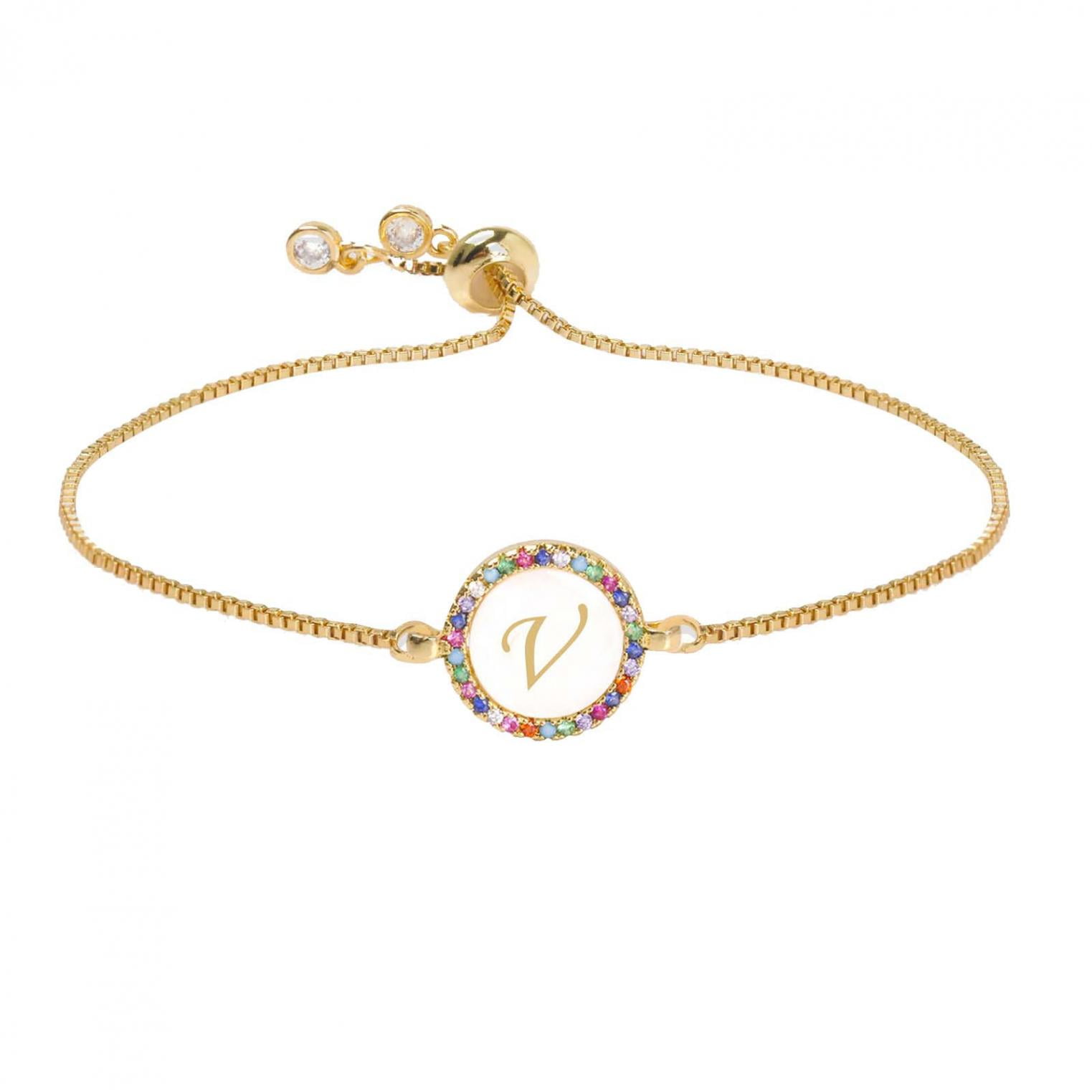 Clearance! EQWLJWE Gold Initial Bracelets for Women, Dainty Gold Plated ...