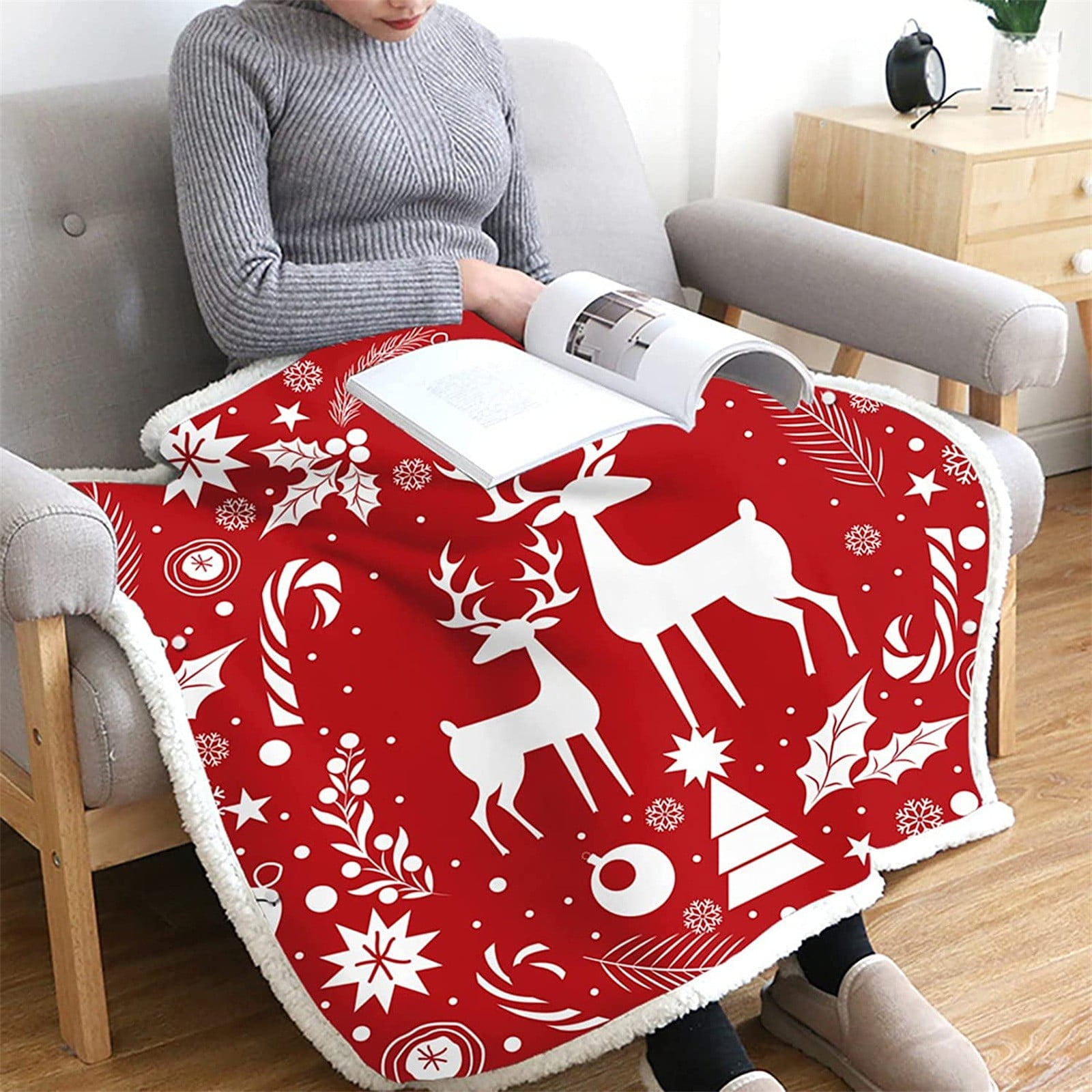Clearance! SDJMa Premium Christmas Sherpa Throw Blanket Christmas ...