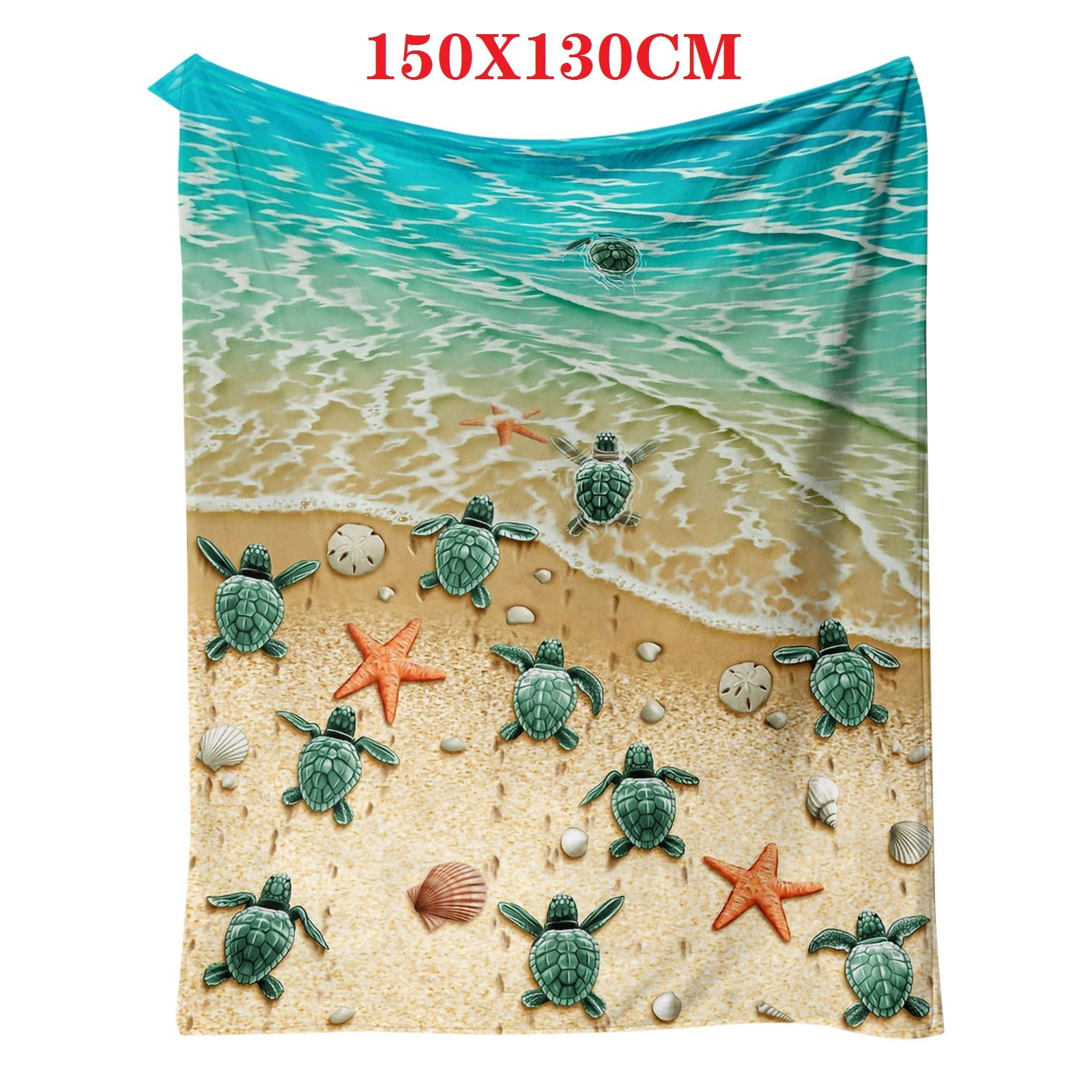 EQWLJWE Sea Turtle Flannel Fleece Blanket, Plush for Kids, Sofa, Bed ...