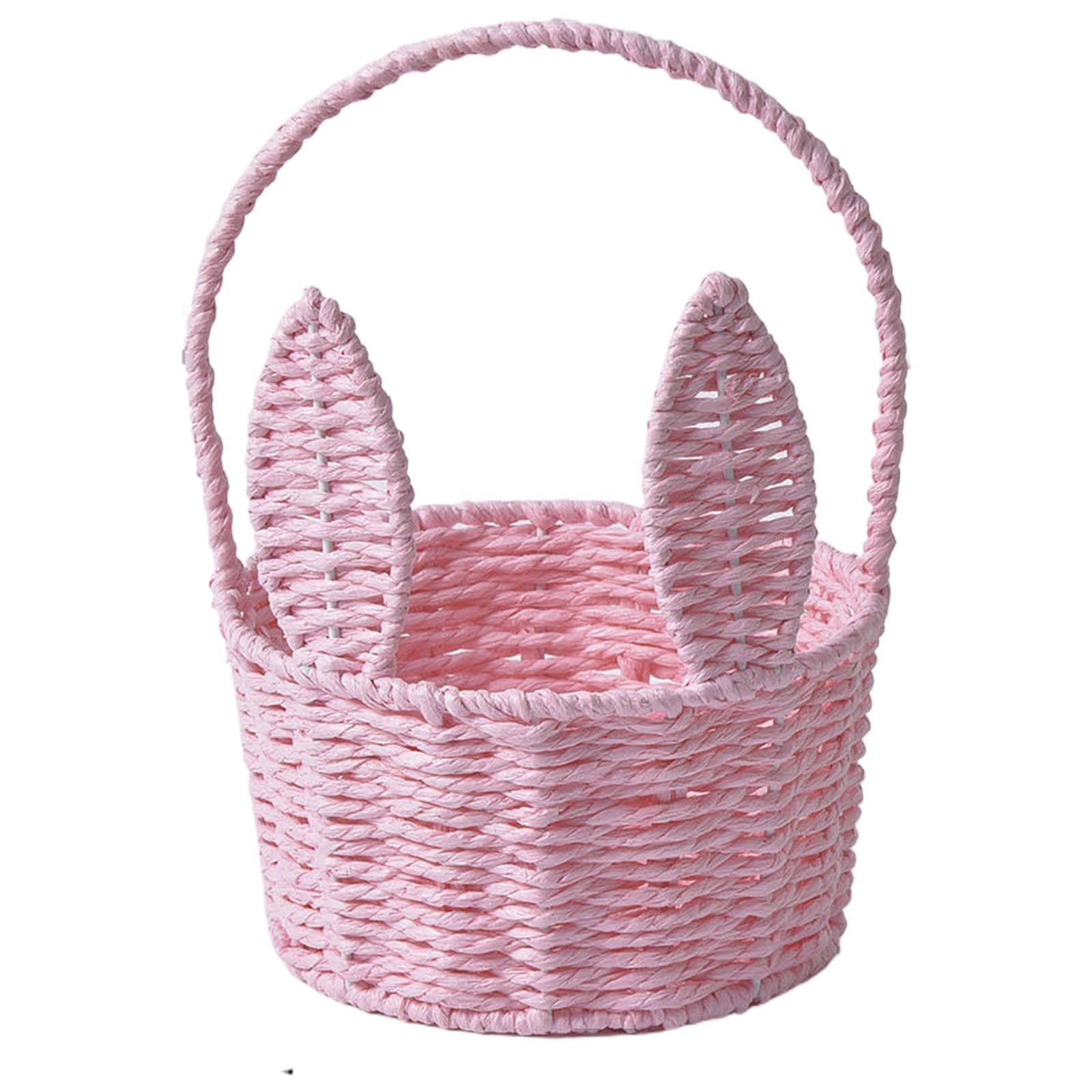 Clearance! Easter Basket with Handle Kids Bunny Easter Baskets Rabbit ...