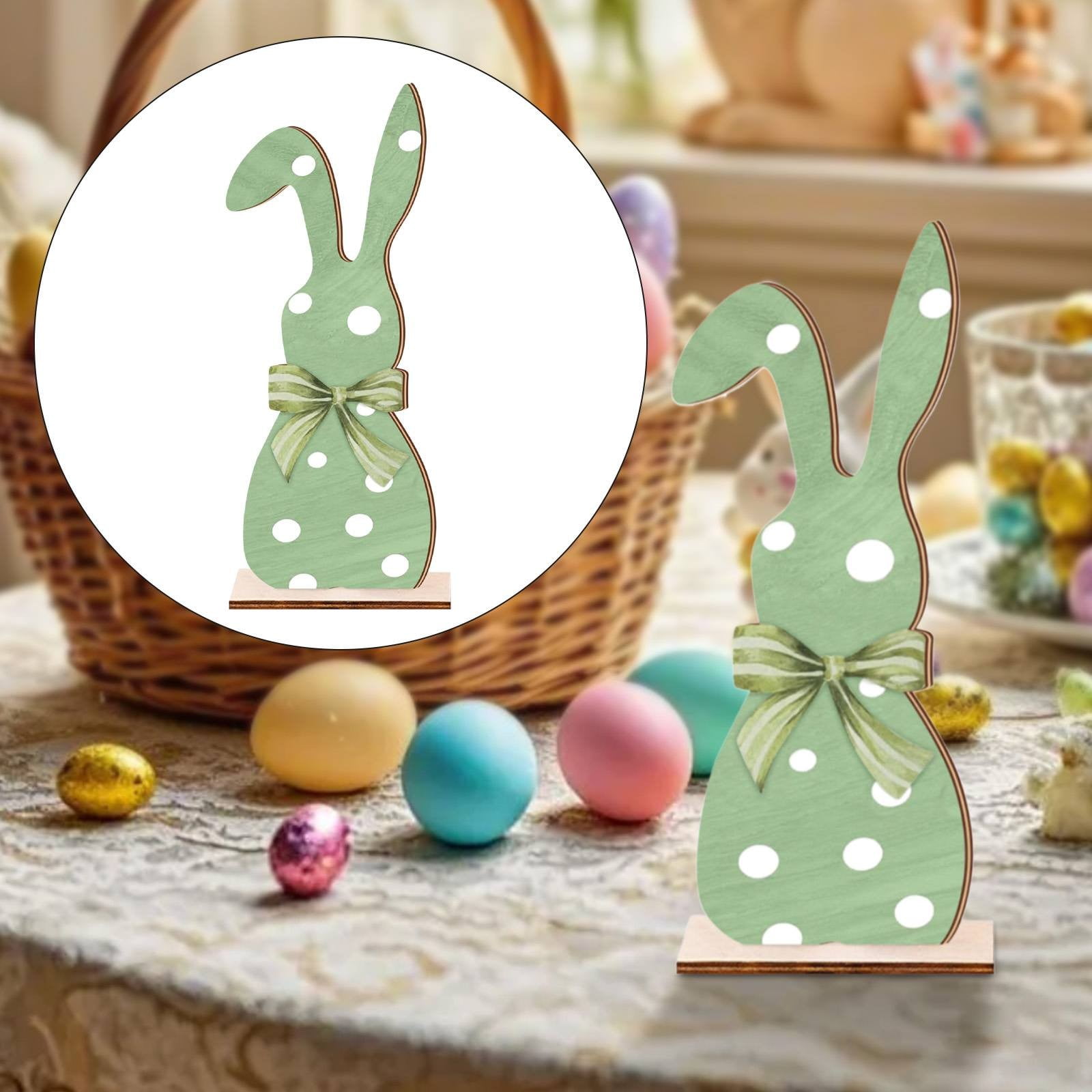 Clearance!! Easter Bunny Decorations Wooden Spring Decor Rustic Tiered Tray Easter Decorations ...