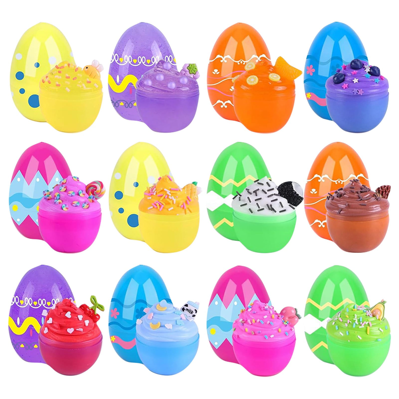 Clearance Easter Egg Slime Kit for Kids 12 Pack Colorful DIY Slime with ...