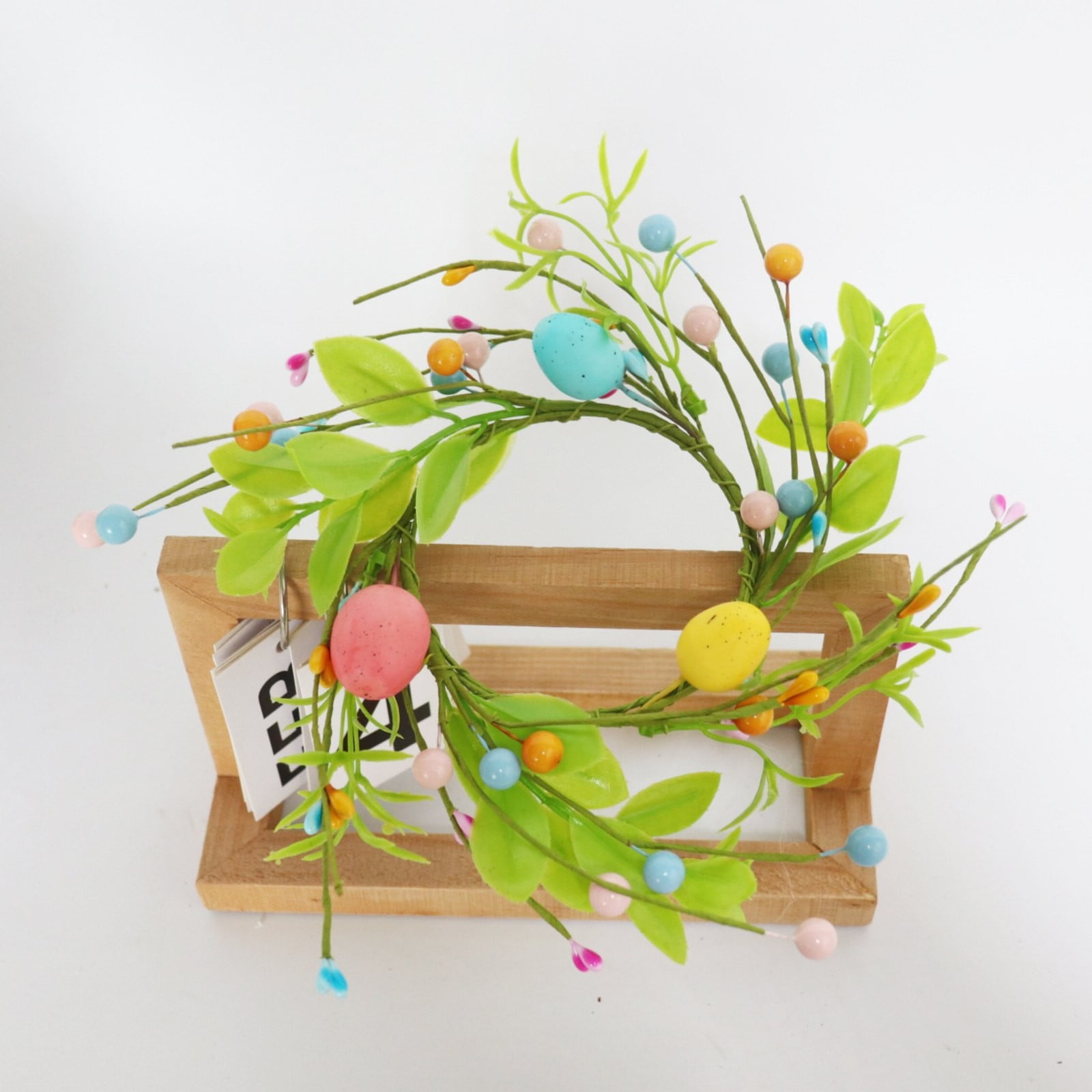 Clearance! Easter Egg Wreath with Green Leaves and Colorful Berry ...