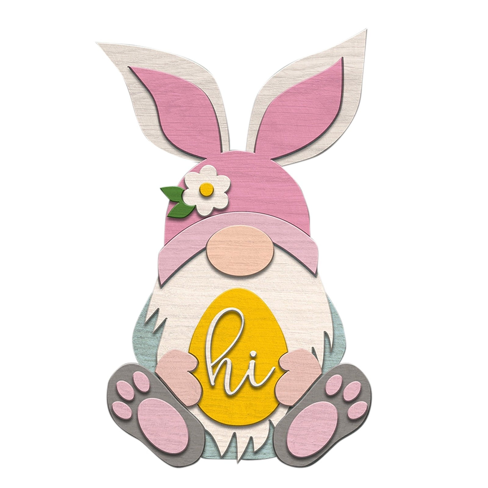 Clearance Easter Faceless Doll Wooden Hanging Sign Bunny Welcome Door ...