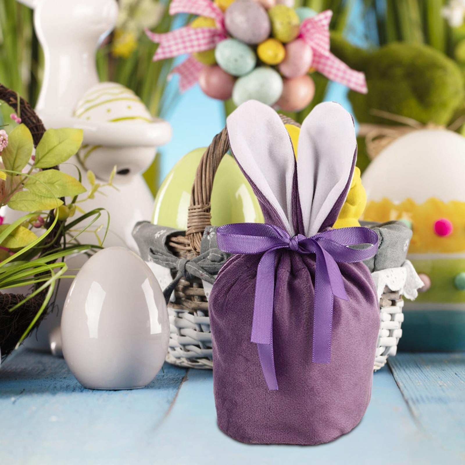 Clearance Easter Gifts Bags Easter Bunny Ear Drawstring Candy Bags ...