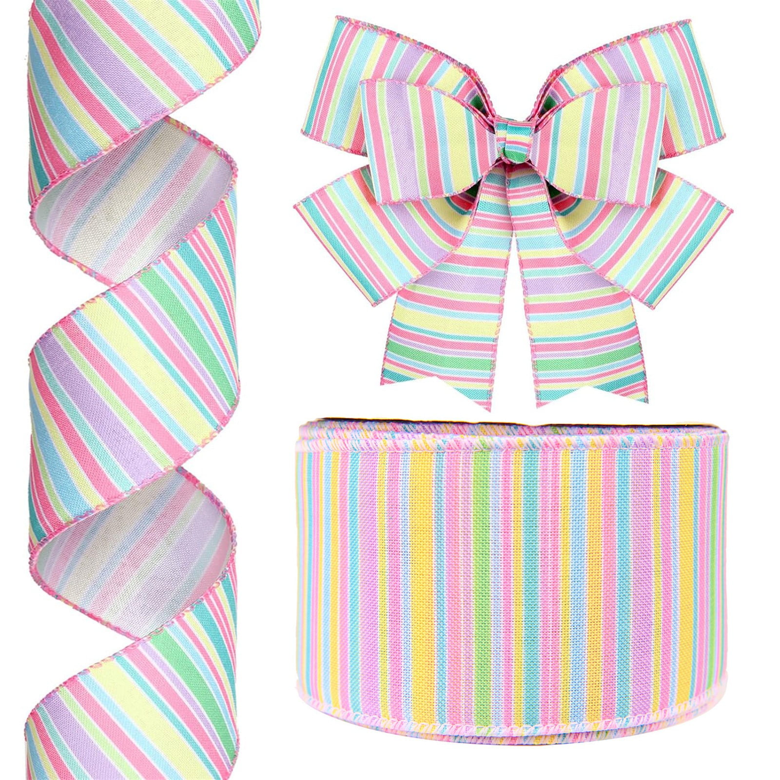 Clearance! Easter Printed Rabbit Eggs Decorative Ribbons Wire Edges ...