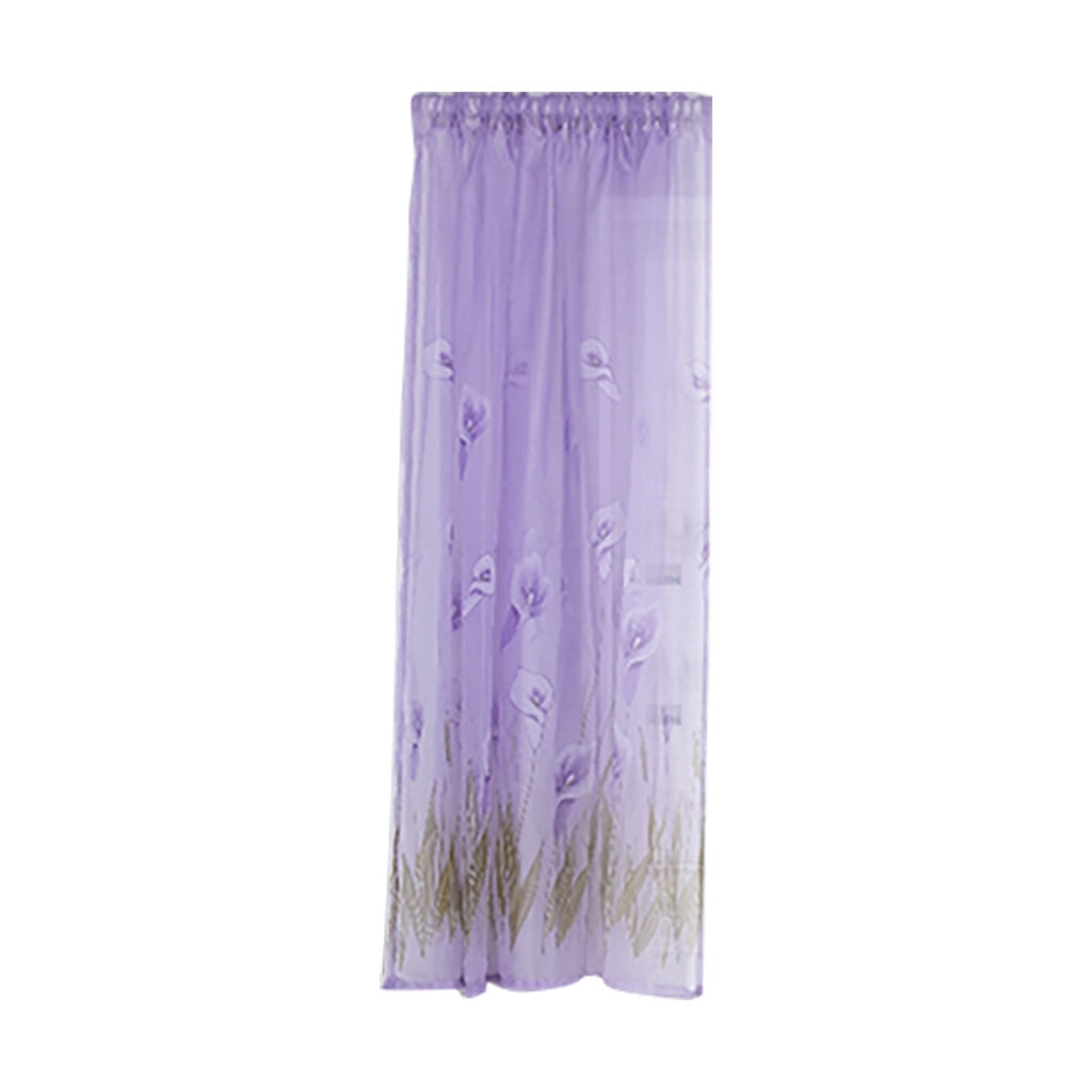 Clearance! Eeatig Curtain Daffodil Flower Tulle Curtain Handle Tulle ...