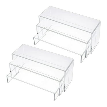 Acrylic Display Risers, Clear Rectangle Stands Shelf for 6Pcs - Walmart.com
