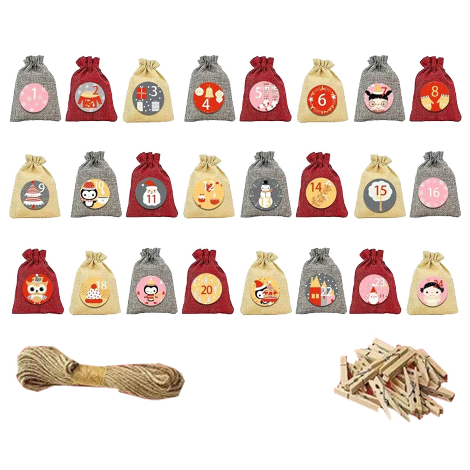 Clearance! Eeatig Storage Christmas Advent Calendar Bags 24 Days ...