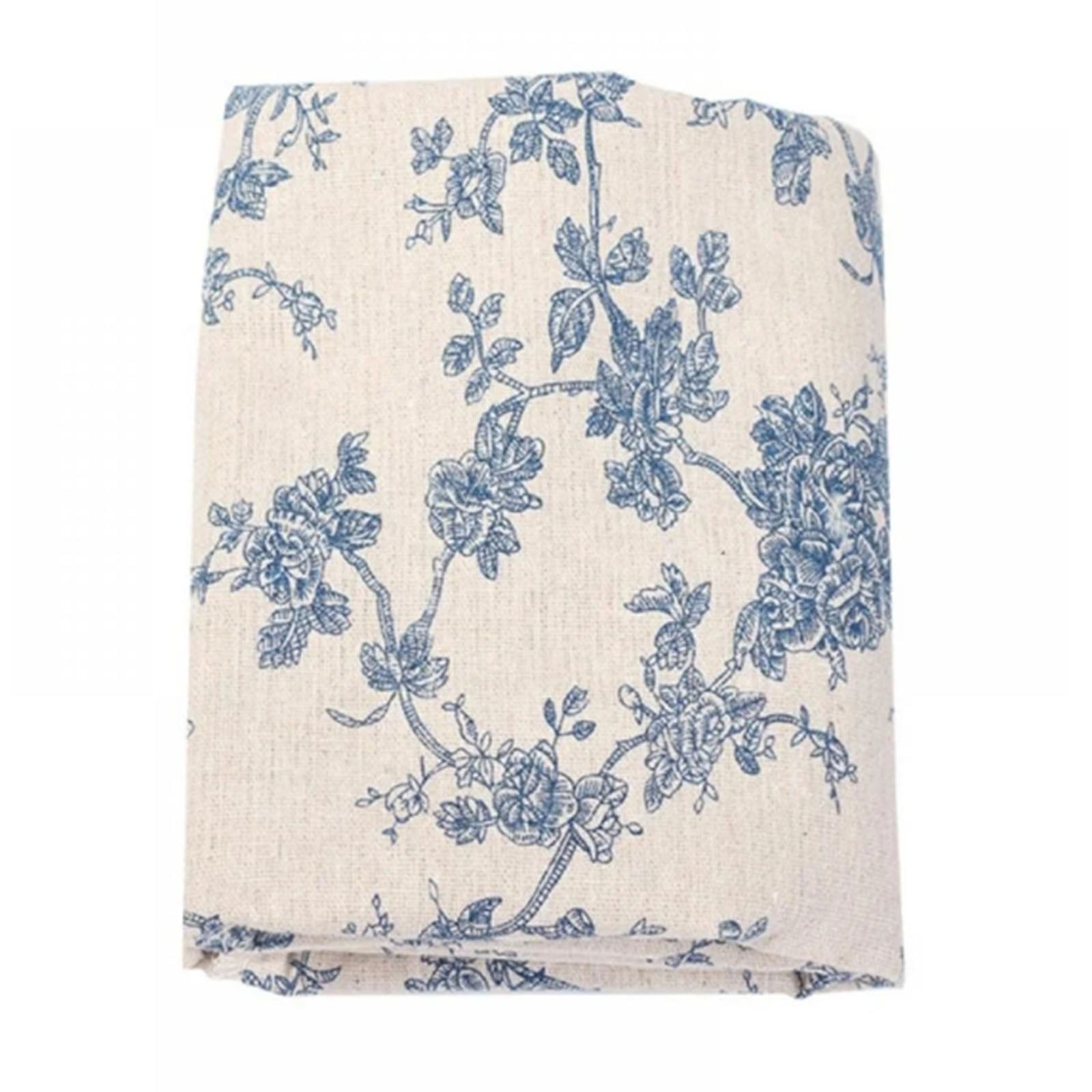 Clearance! Eeatig Tablecloth Blue Floral Table Cloth Retro Cotton Linen ...