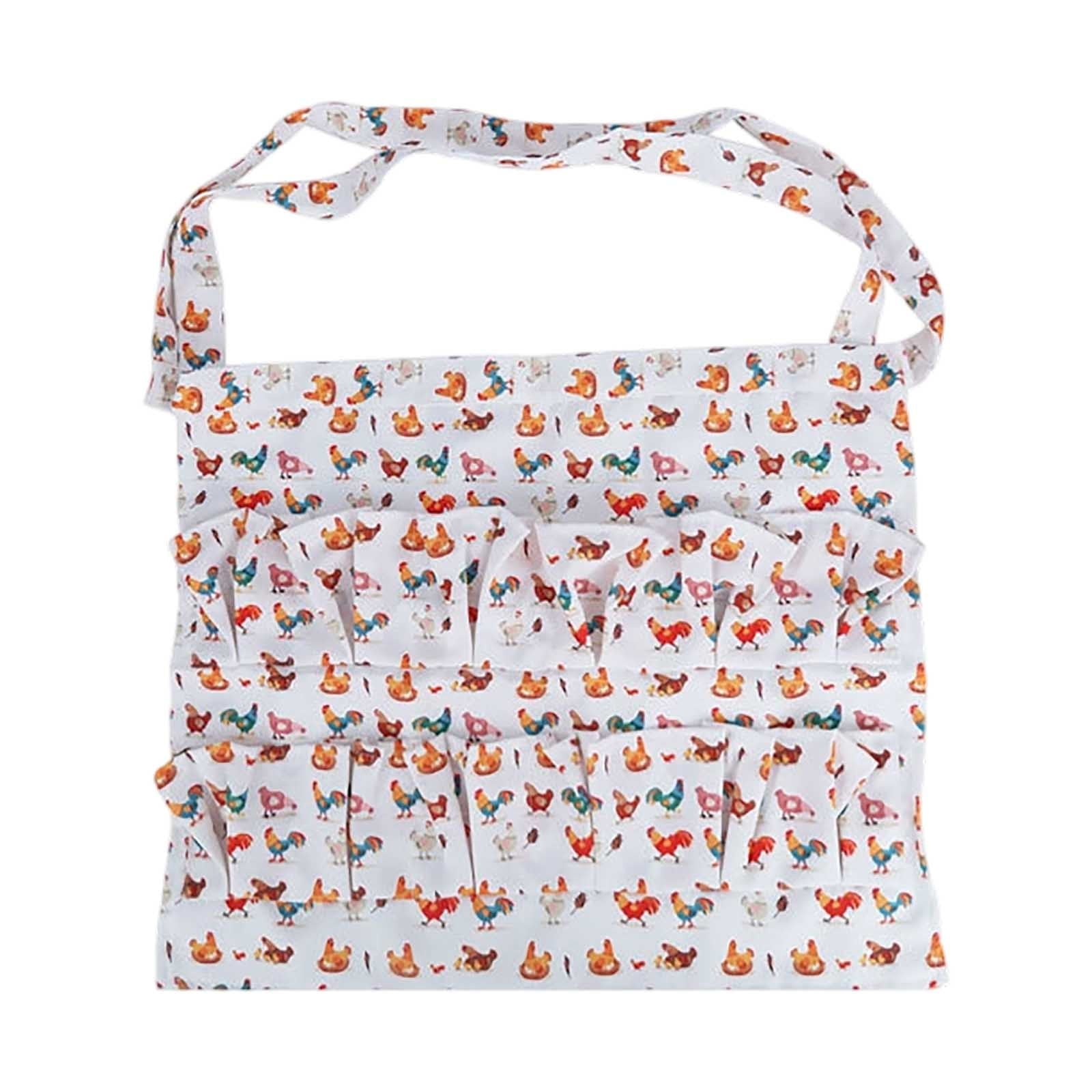 Clearance Egg Collecting Apron With Multiple Pockets Chicken Print ...