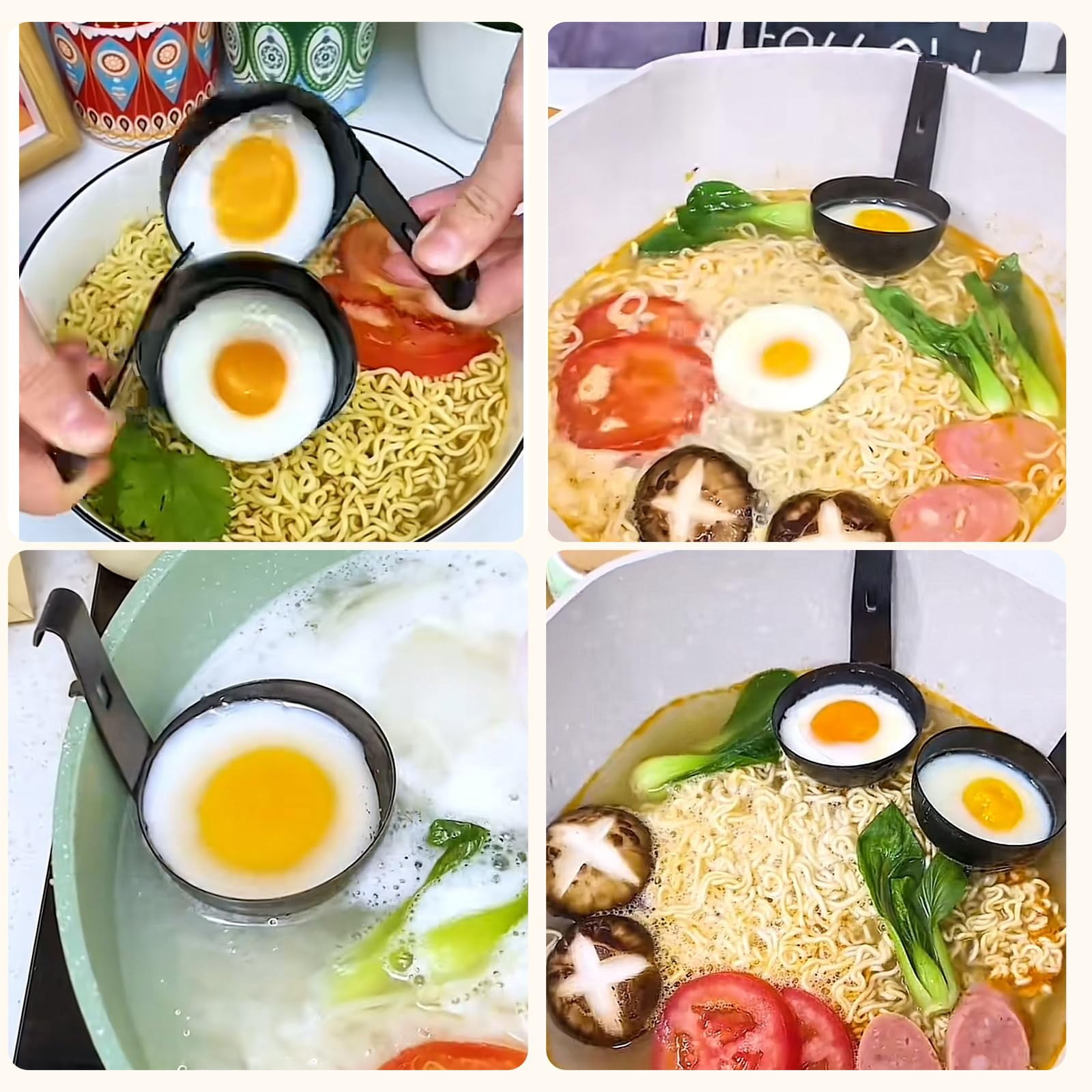 Clearance Egg Poacher Stainless Poached Egg Cooker Hangable Poached Egg ...