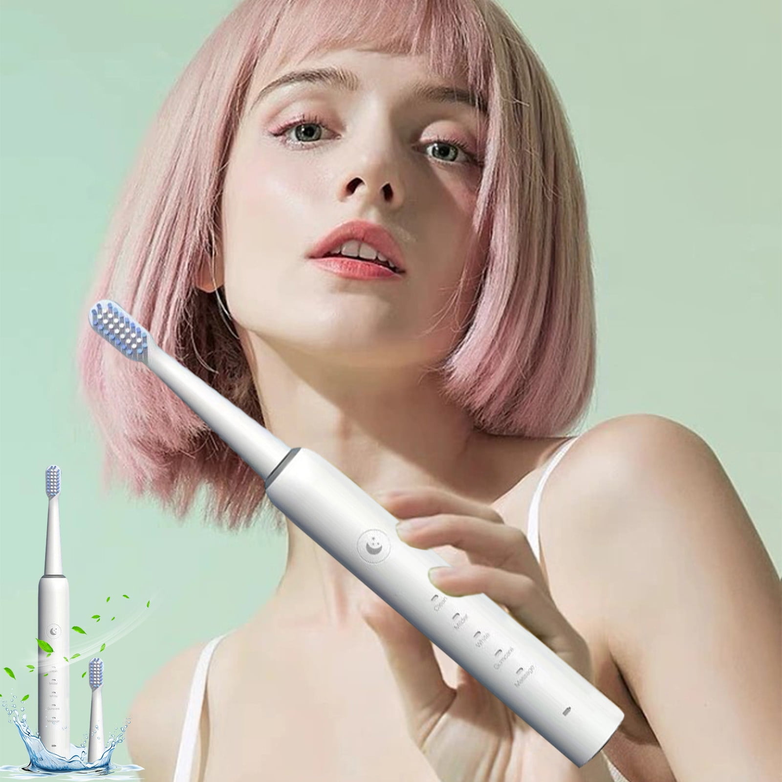 Clearance Electric Toothbrush With 2 Brush Heads,Five Cosmetic ...