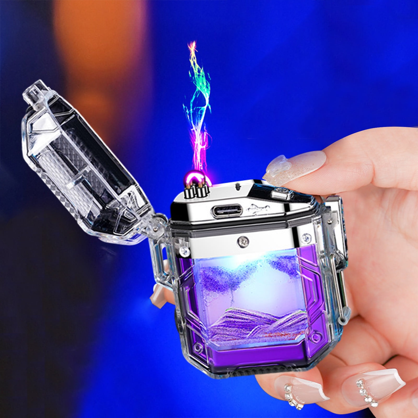 Clearance! Electronic Rechargeable Lighter with Flashlight, Quicksand ...