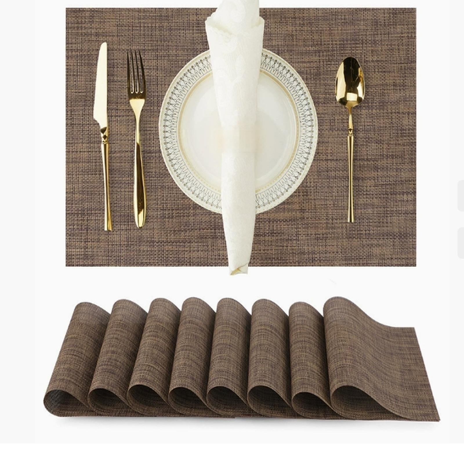 Clearance Elegant Coffee Colored Pvc Heat Anti Slip Oil Proof Table Mat ...