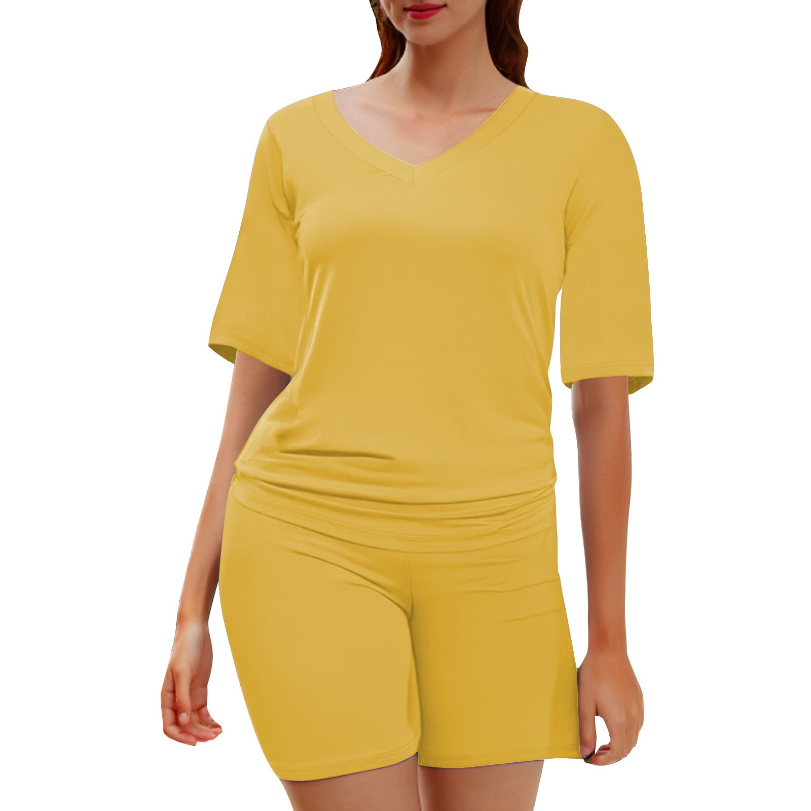 Clearance！ FADAACAI Lounge Wear Two Outfits For Women Short Sleeve ...