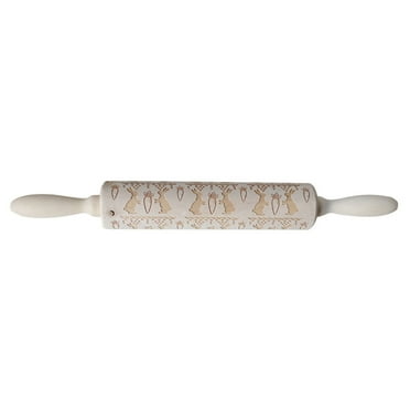 Slhljlin Rolling Pin Christmas Rolling Pin Engraved Carved Wood ...