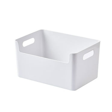 (8 pack) Mainstays Large Easy Access Plastic Storage Bin, White ...