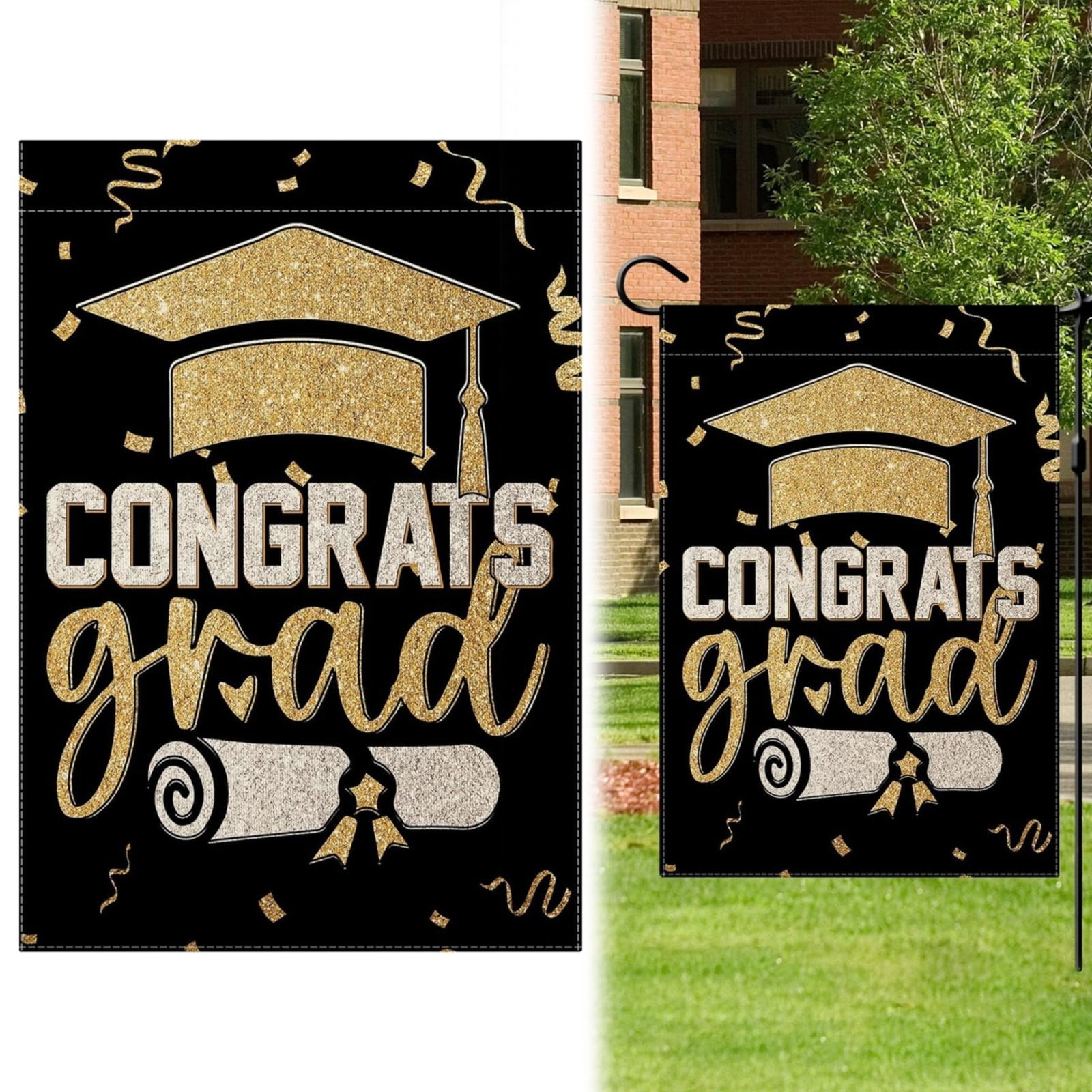 Clearance FOEdw Congrats Grad Graduation Flags Graduation Garden Flag ...