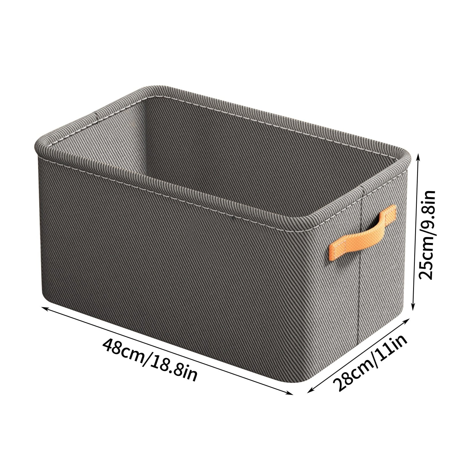 BUYHO Fabric Bathroom Storage Bin with Leather Handles, Narrow ...