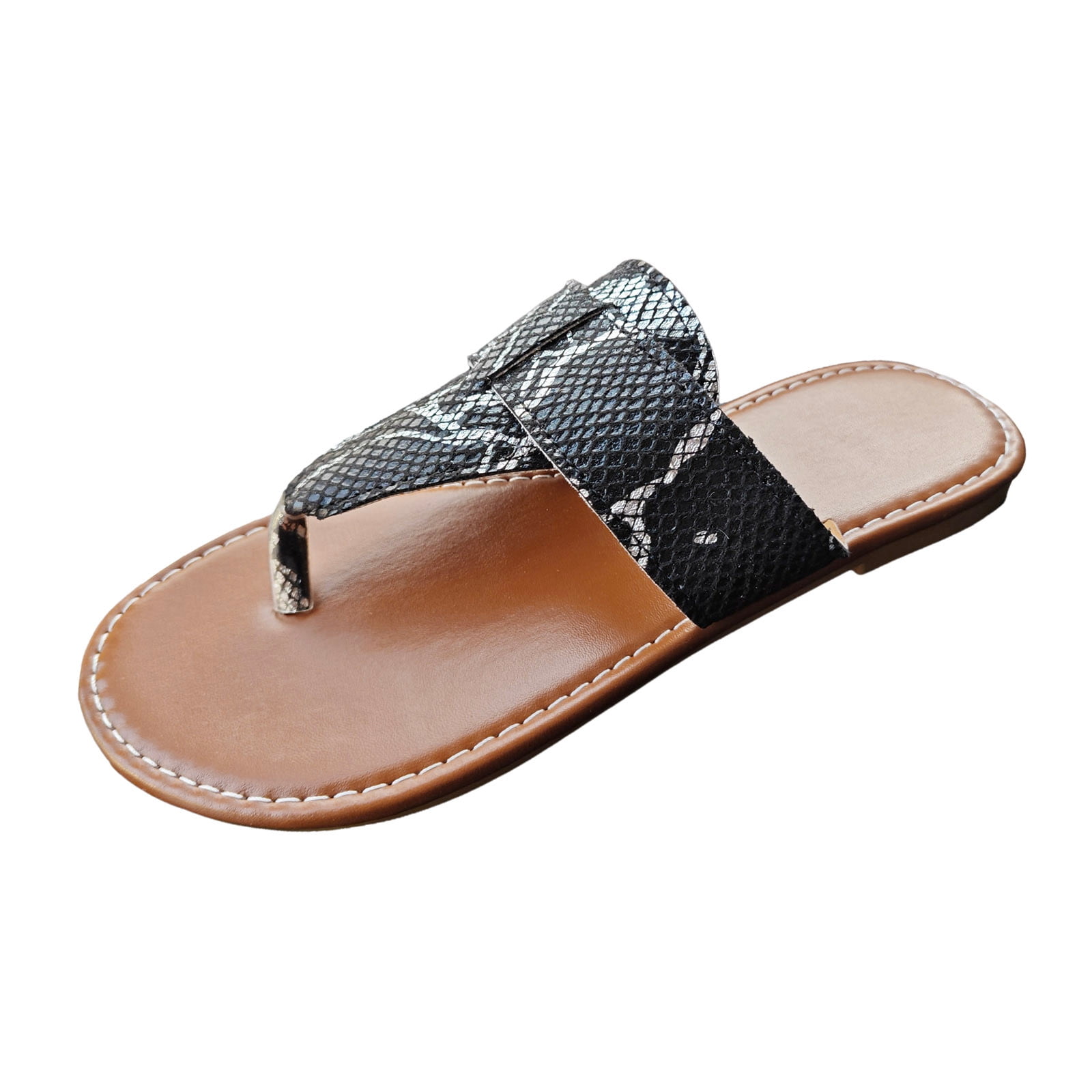 Clearance Fad Leisure Ladies Summer Casual Colour Blocking Clip Toe