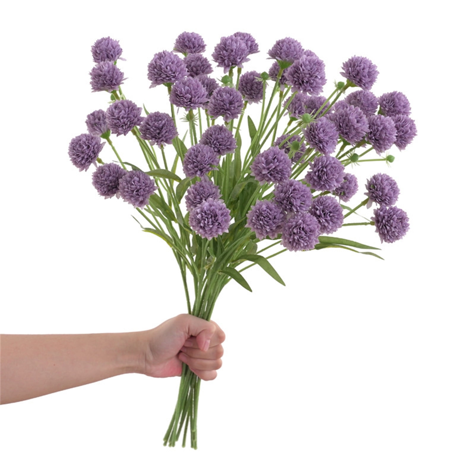 Fake Silk Pompon Mum Artificial Flowers, Mini Chrysanthemums Ball with ...