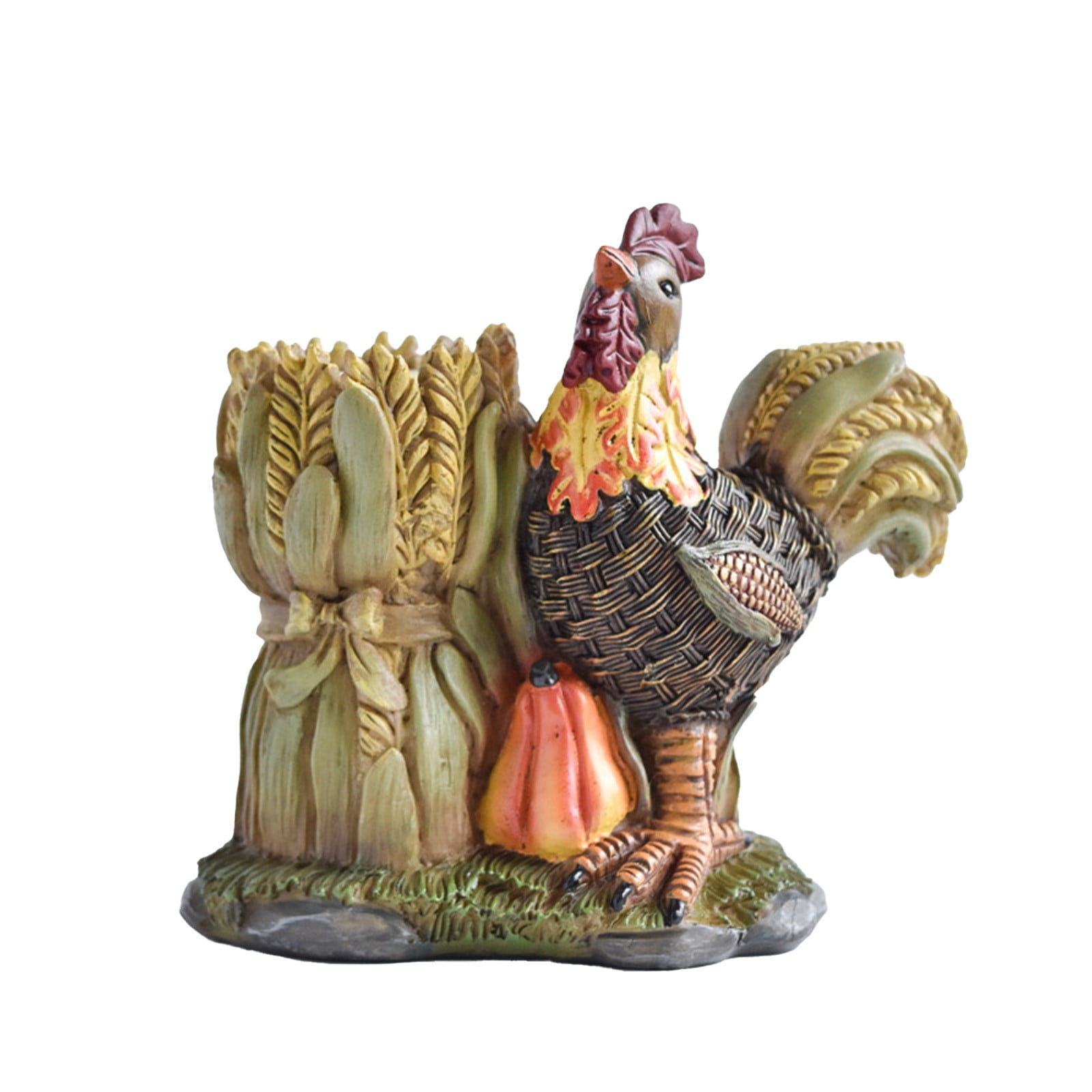 Hvmvliv Fall Rooster Statue Decor(5.5x5.5x2.9in) Thanksgiving Paddy ...