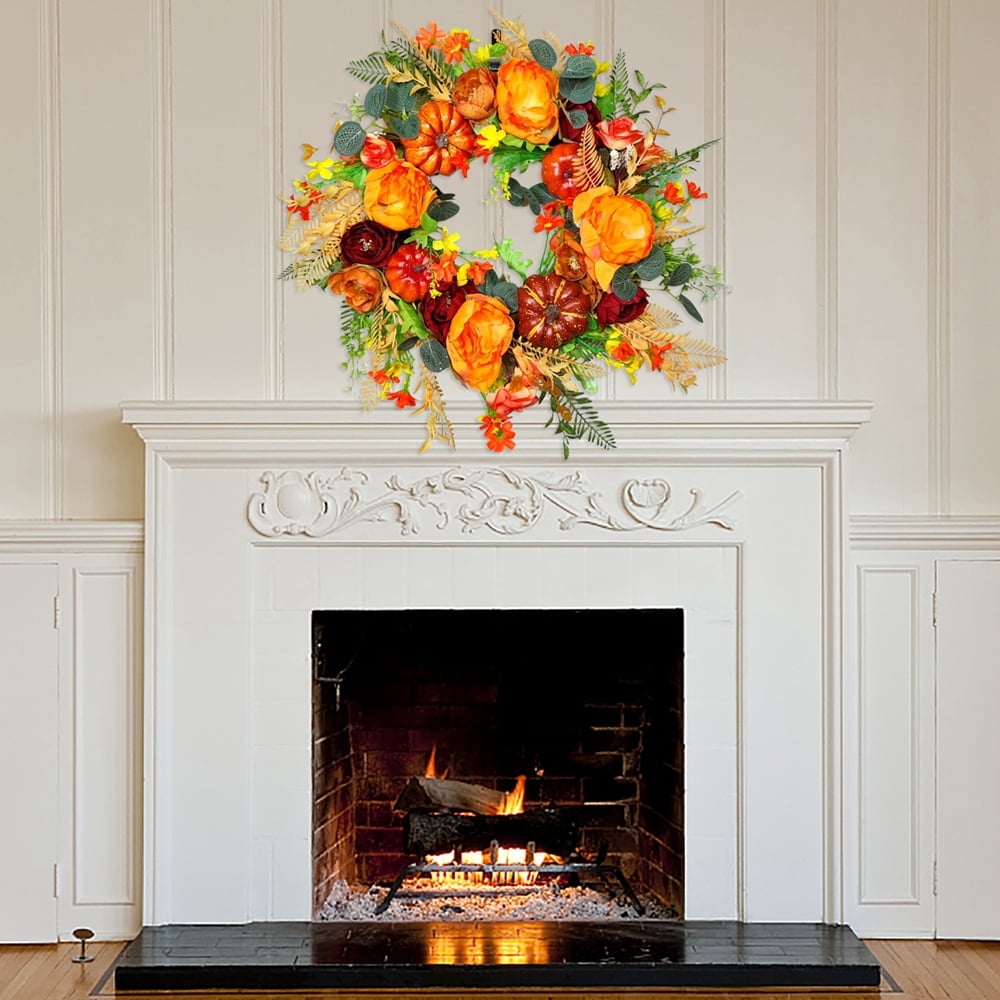 Clearance!Fall Wreaths For Front Door, Fall Peony And Pumpkin Wreath ...