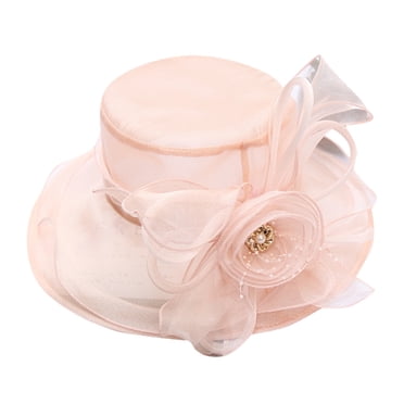 D-GROEE Women's Floral Organza Tea Party Hat Ladies Fascinator Hats ...