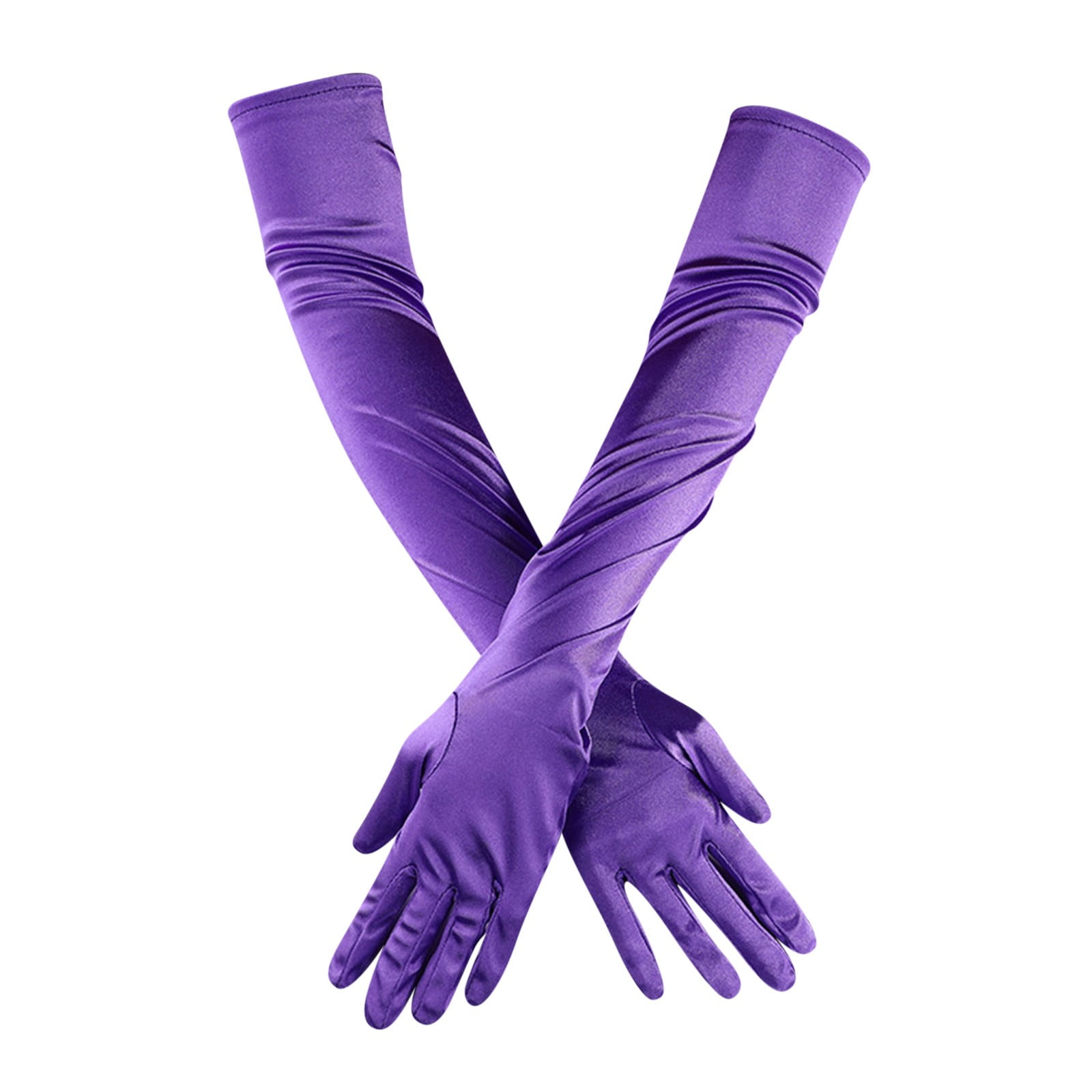 Clearance！Fdelink Women's Long Satin Finger Gloves Elbow Length 2024 ...