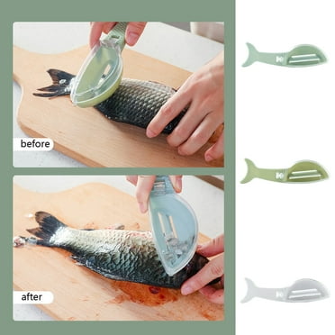 Miyuadkai Fish Scale Fish Shaped Scaler with Cover Blue, Fish Remover ...