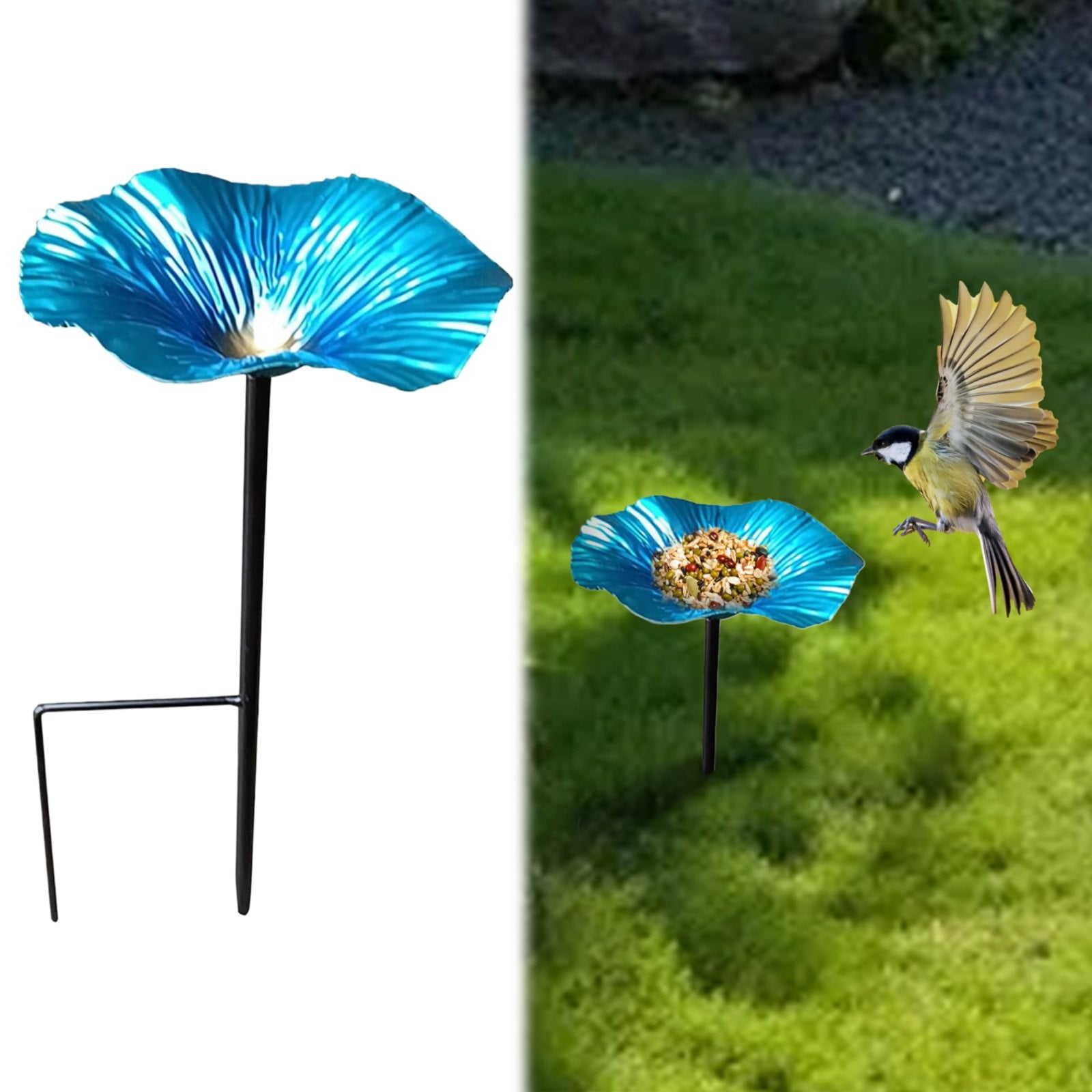 Clearance！For Outdoors Garden Outdoor Birdbaths Birdfeeder With Metal ...