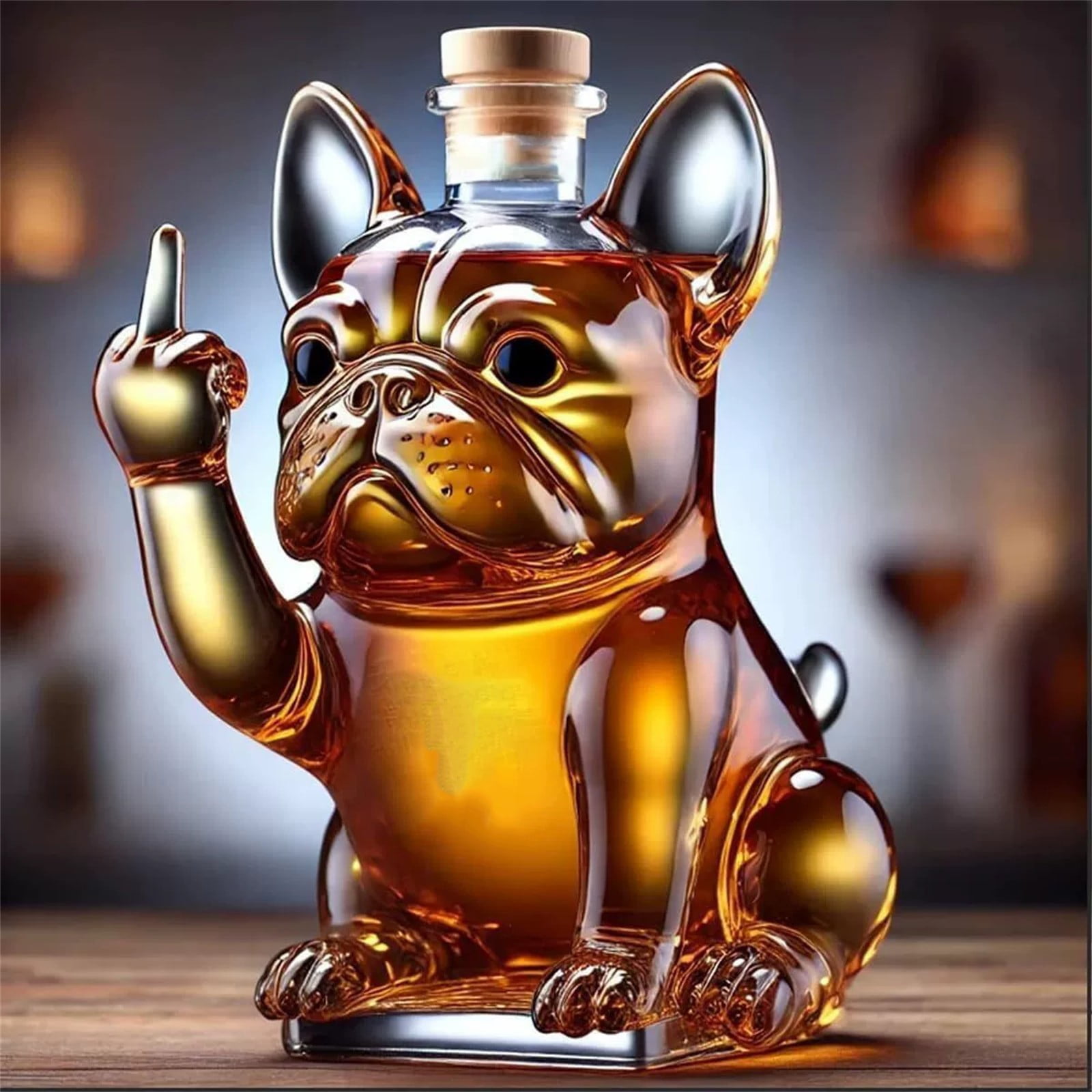 Clearance French Bulldog Whiskey Decanter Unique Glass Bottle for ...