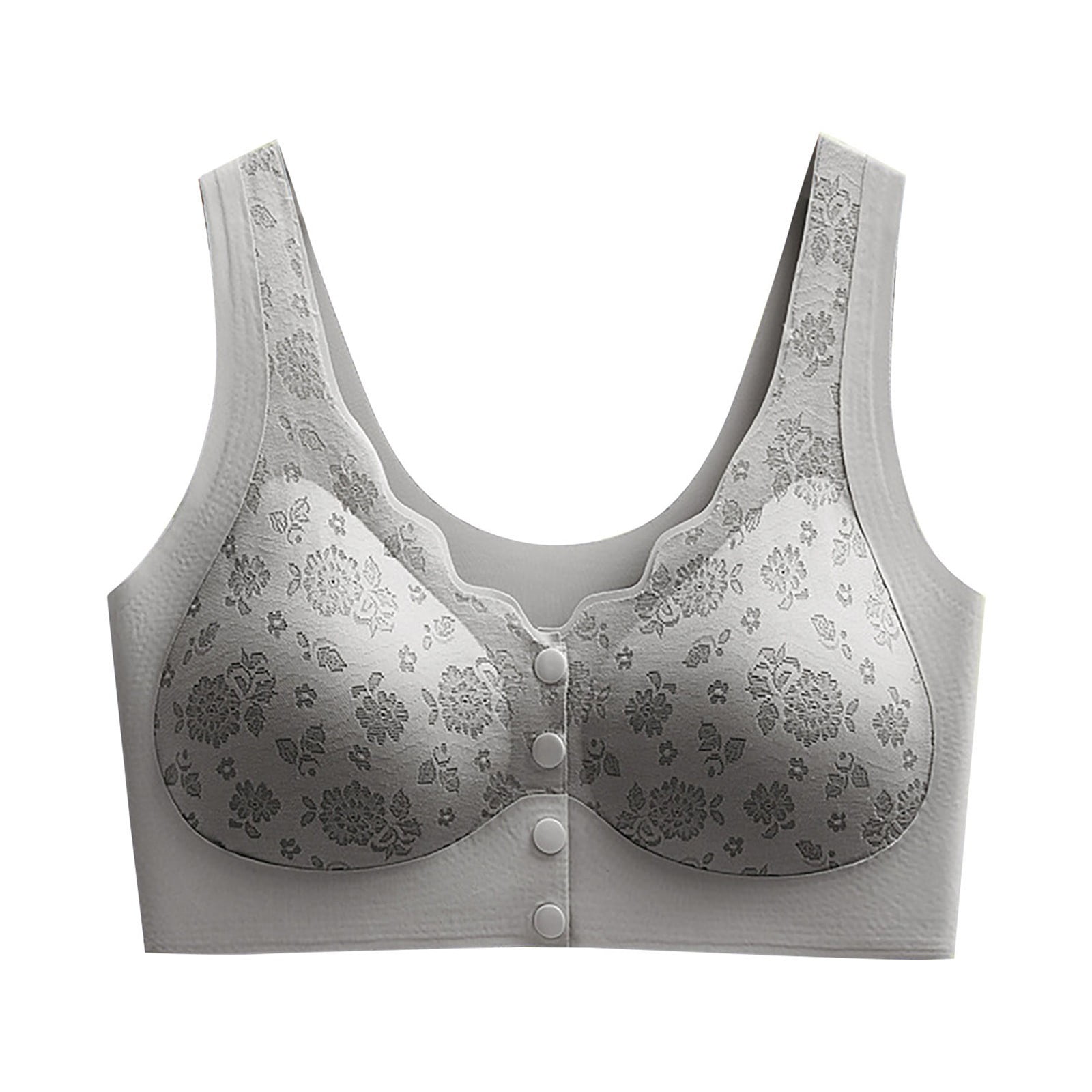 Clearance! Front Snap Closure Bras For Women Floral Print Full Coverage ...