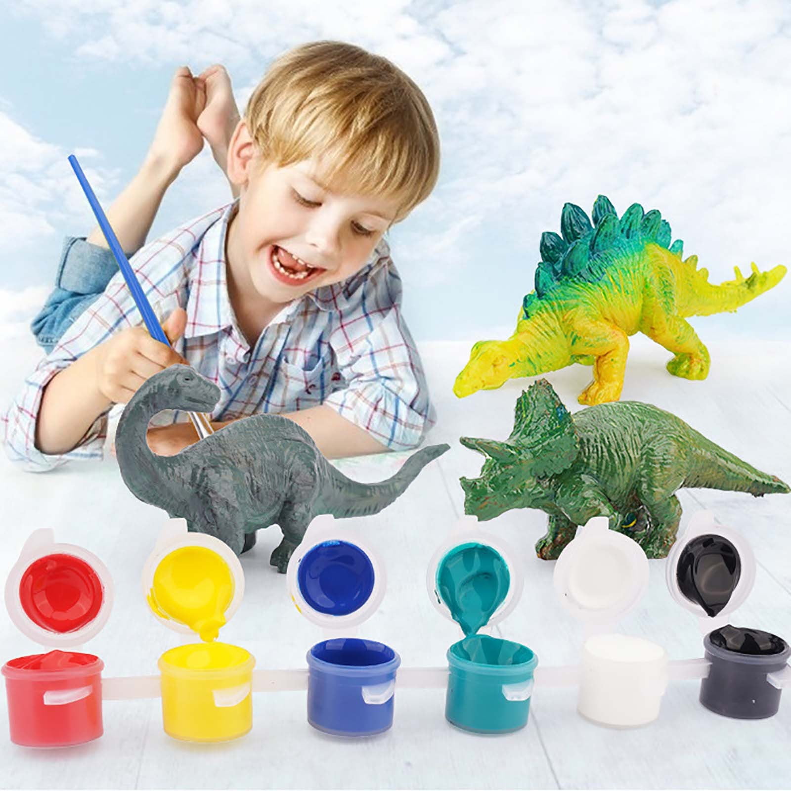 Gallickan 3D Dinosaurs Painting Kit with 6 Dinos for Kids Age 3 4 5 ...