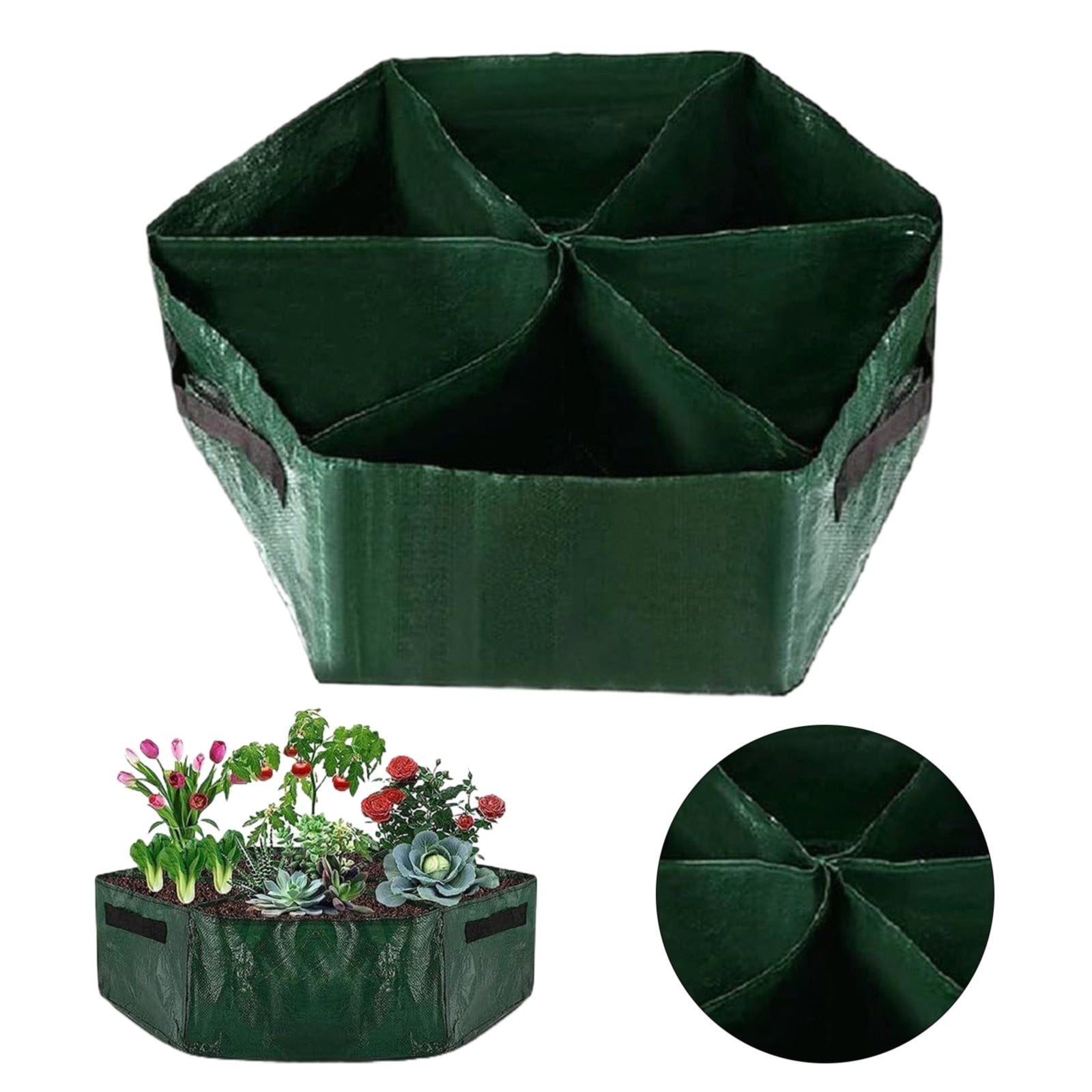 Clearance！Garden Bed Heavy Duty Plastic Raised Plant Grow Bag With 6 ...
