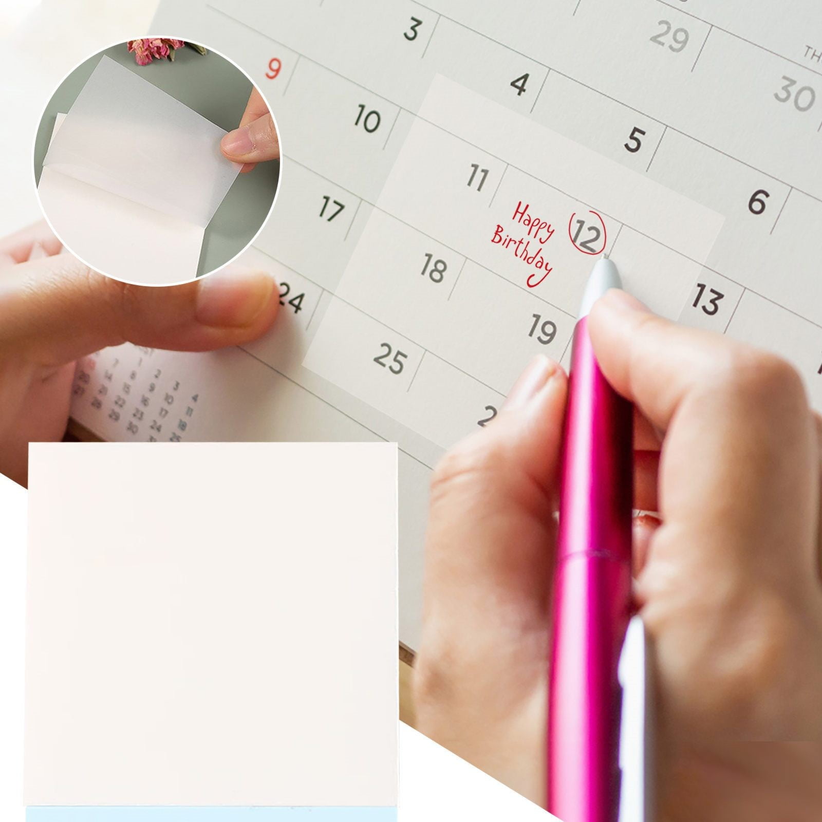 Clearance！ Gbayxj 3in Notes 300pcs Transparent 3in Sticky Notes Sticky ...