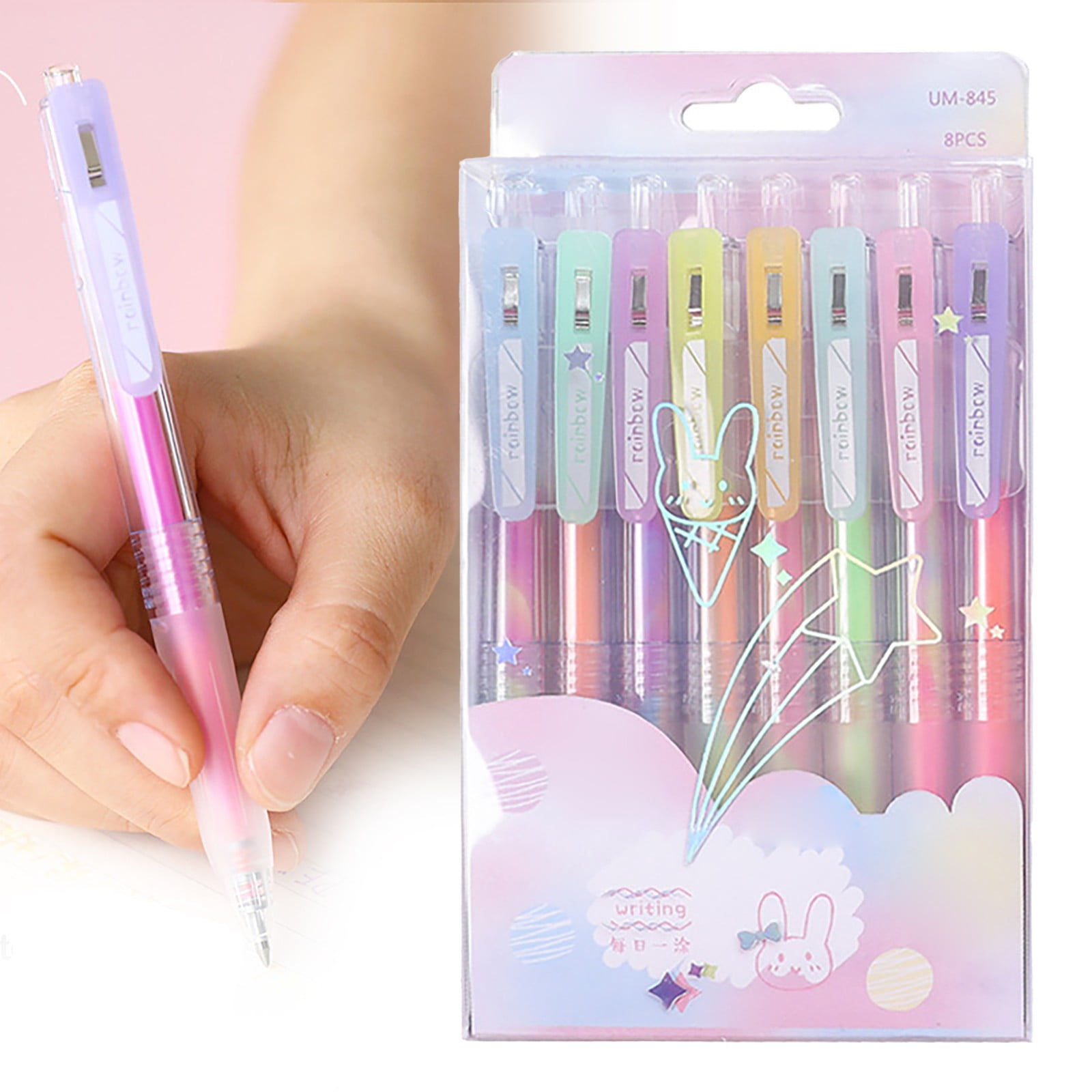 Multi-Color Rainbow Coin Pen|Multicolor Gel Pens Retractable Color ...