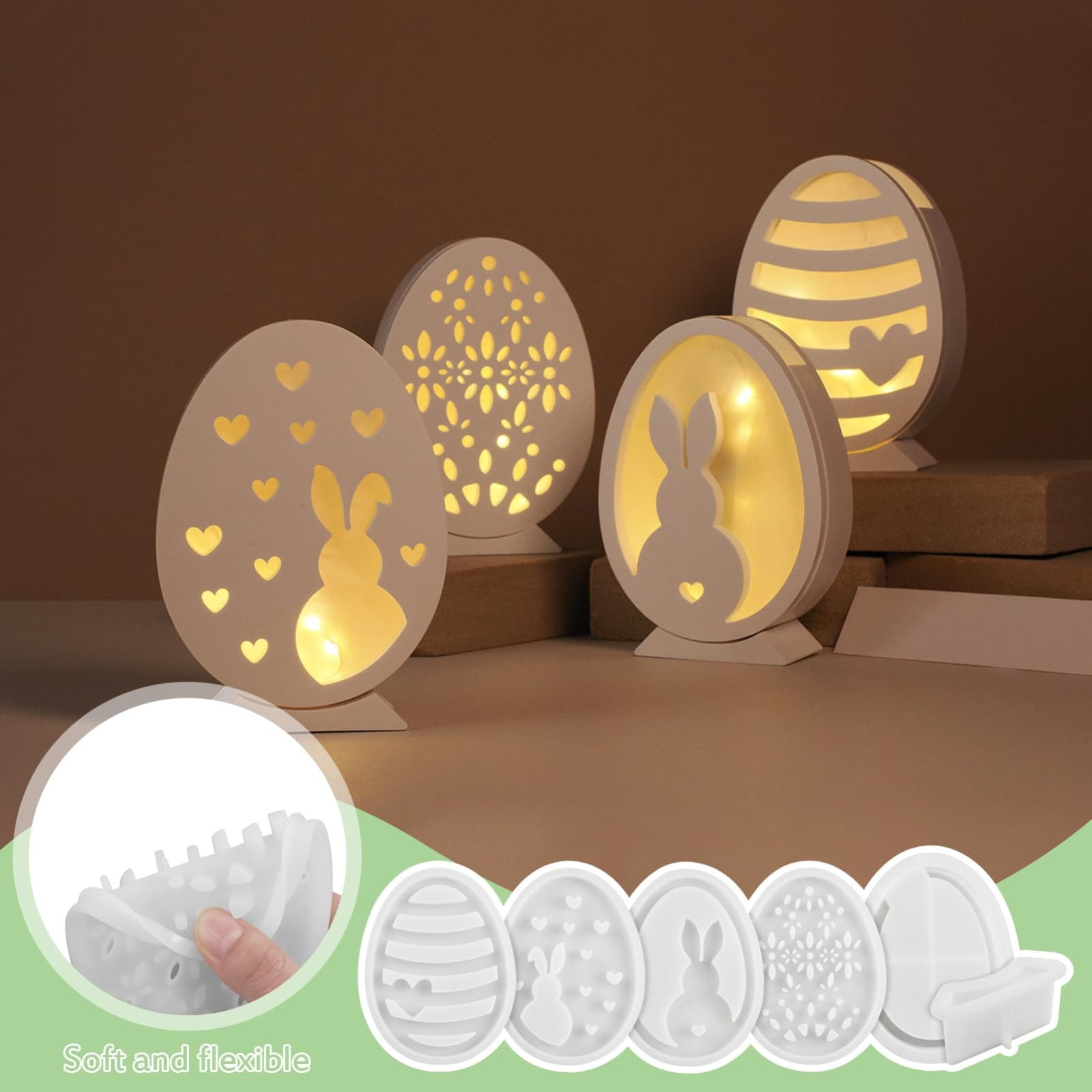 Clearance！ Gbayxj Silicone Mould Easter Bunny Silicone Casting Mould ...