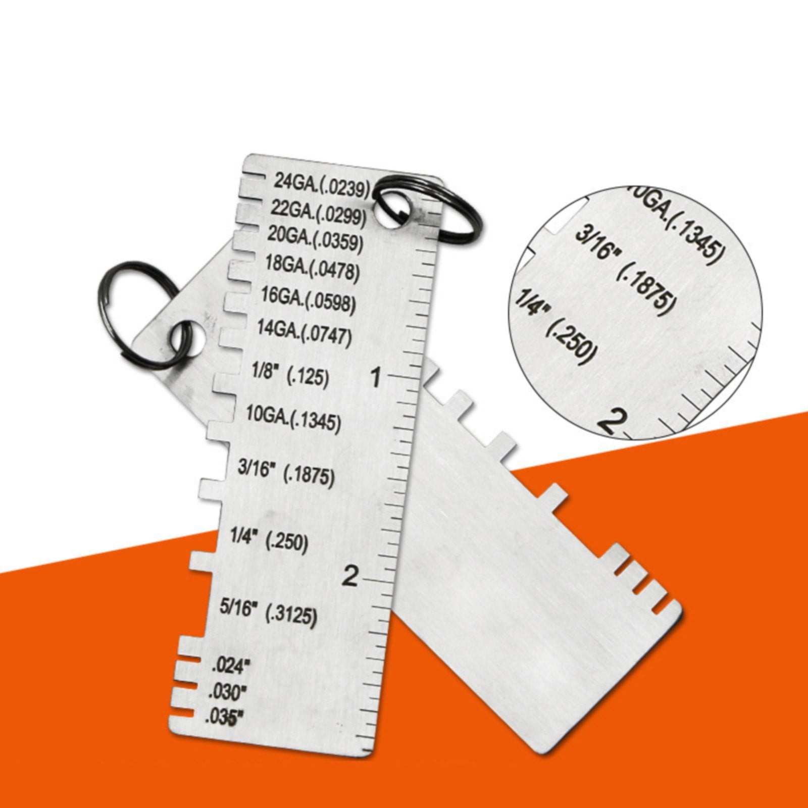Clearance！ Gbayxj Wire Sheet Thickness Gauge Stainless Welding Gage Plated Size Inspection Tool ...