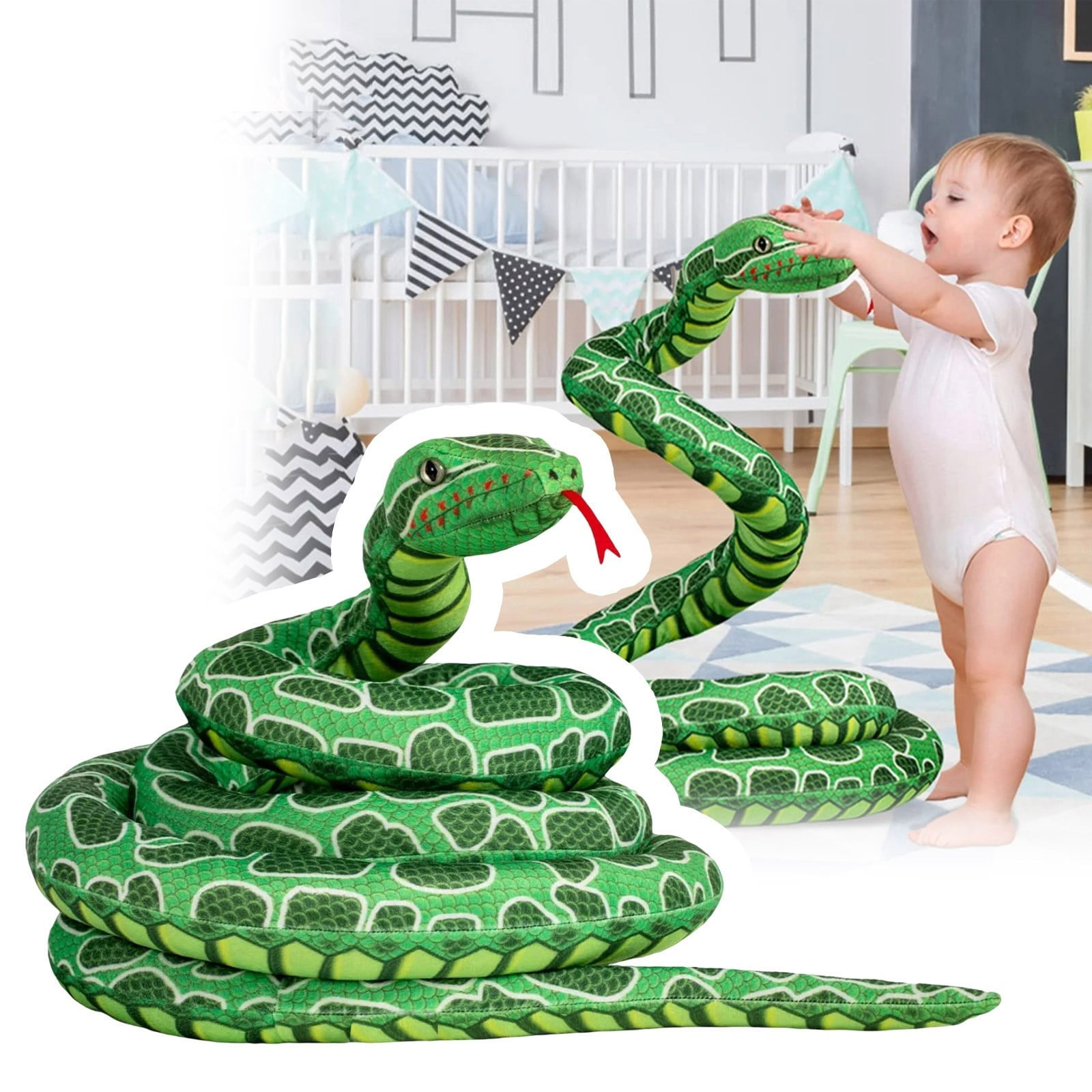 Clearance!Giant Snake Stuffed Animal, 149 inch Large Lifelike Jumbo ...