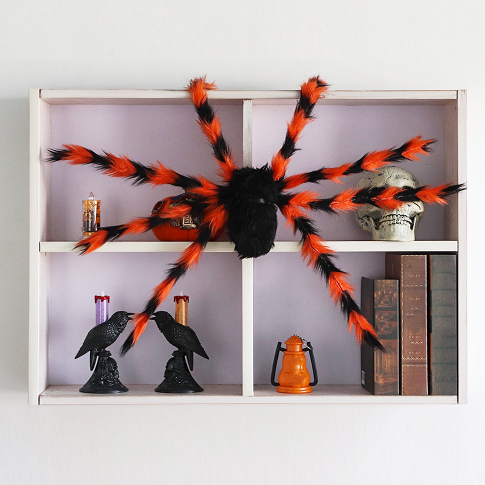 Giant Spider Halloween Decorations,Hairy Spider with Colorful Legs Fake ...