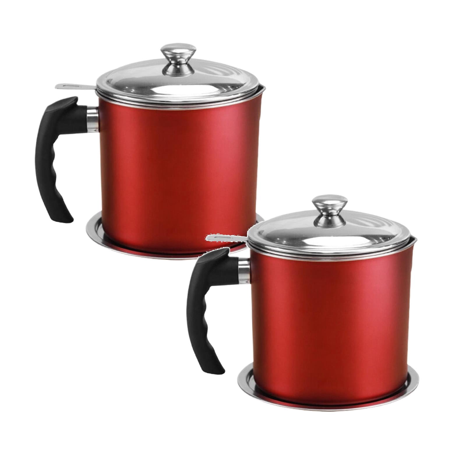 Clearance Glass&Bottle under $20 Container With In Oil Strainer Red ...