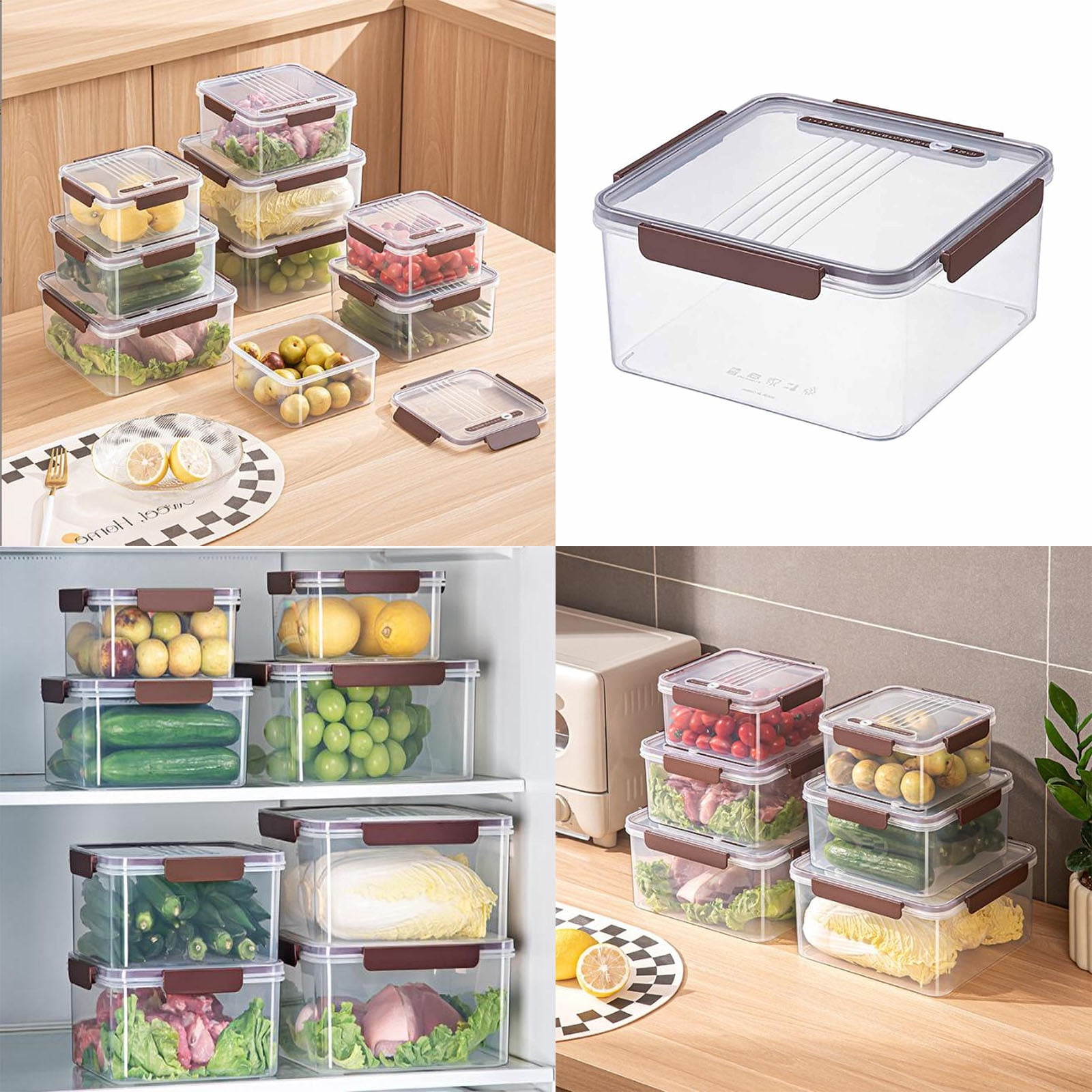 Leadmall Transparent Glass Airtight Microwave Safe Food Storage ...