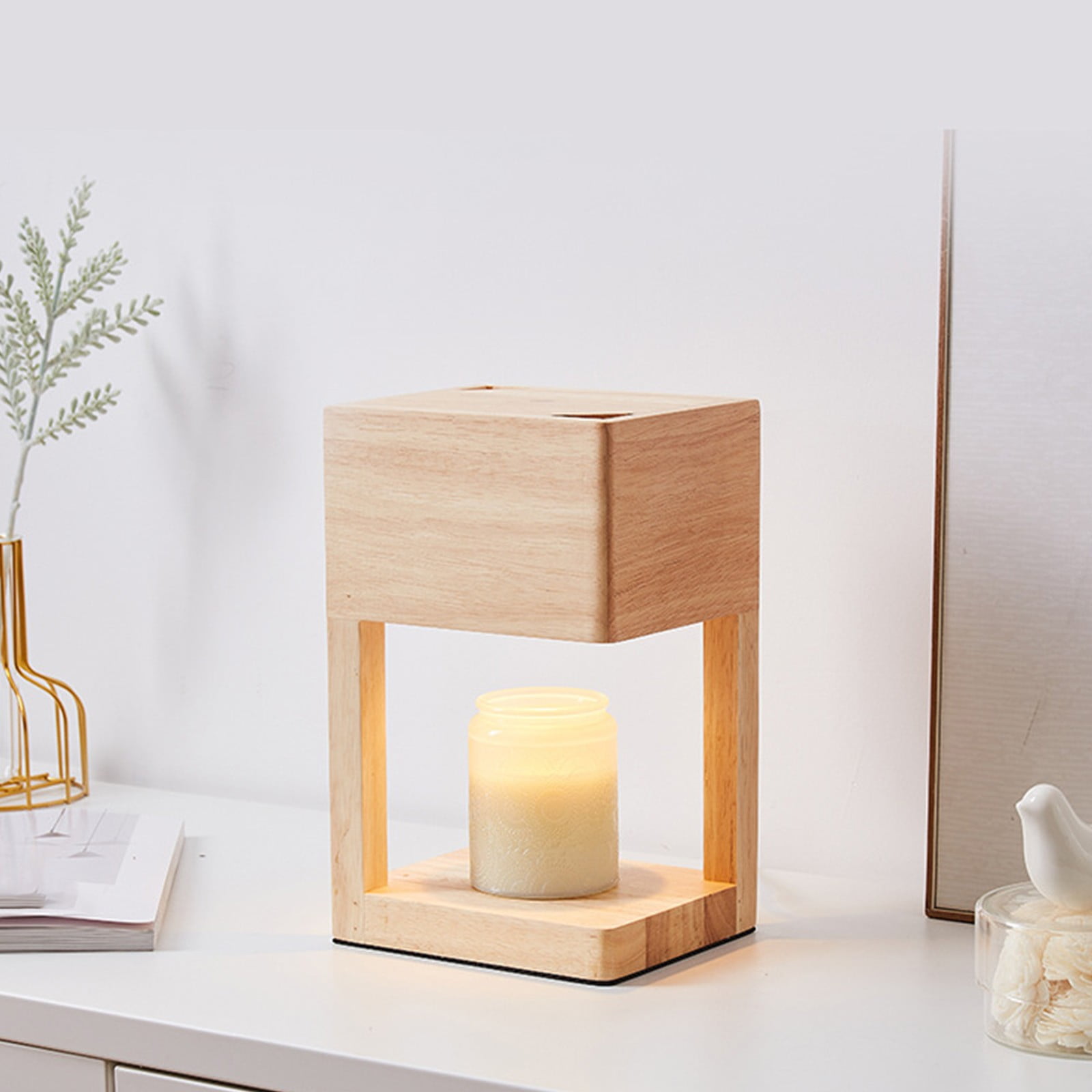 Gmogad Adjustable Wooden Wax Melt Lamp, Aromatherapy Diffuser for ...