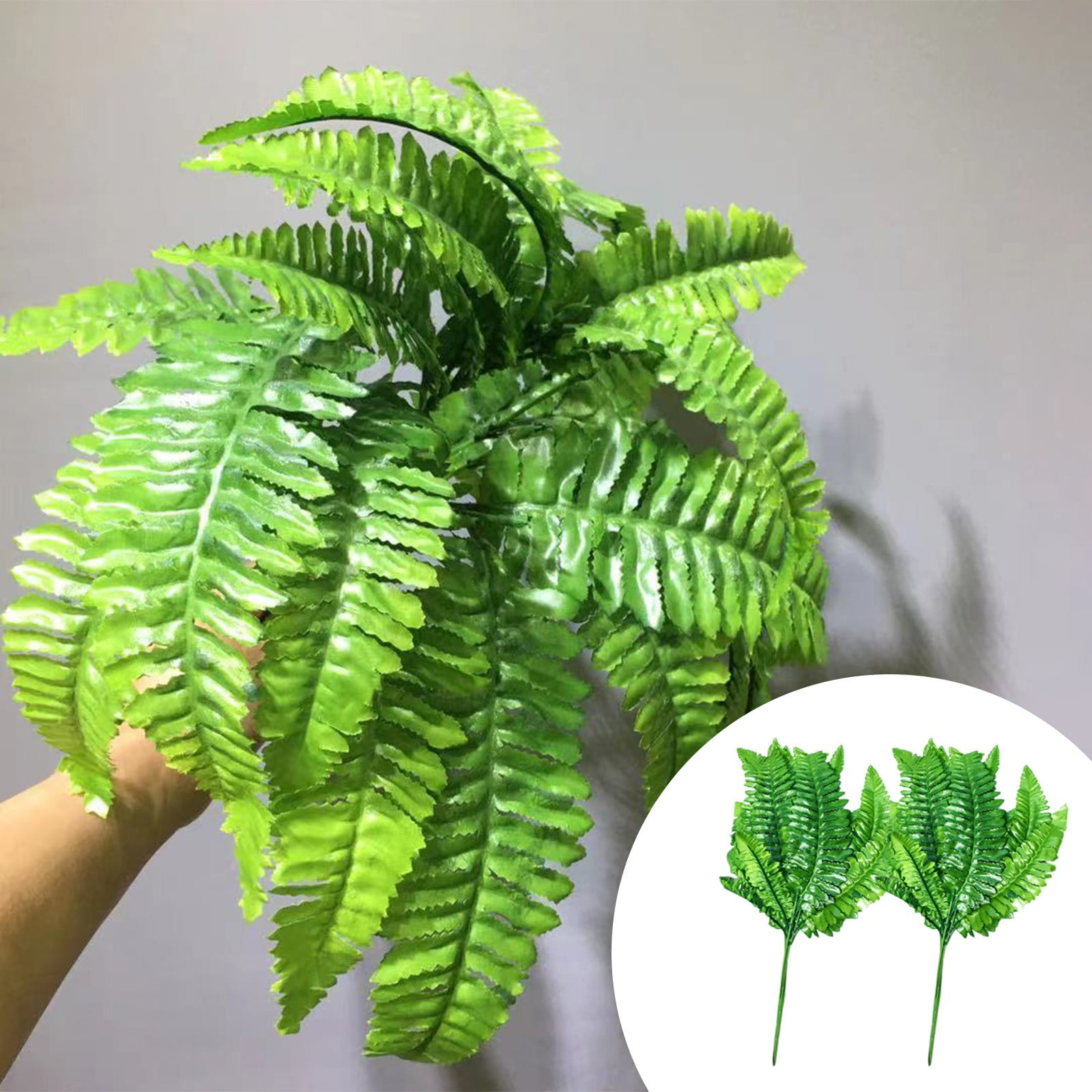Gmogad Artificial Fern Leaves, 19-Pack Fake Fern Branches - Realistic ...