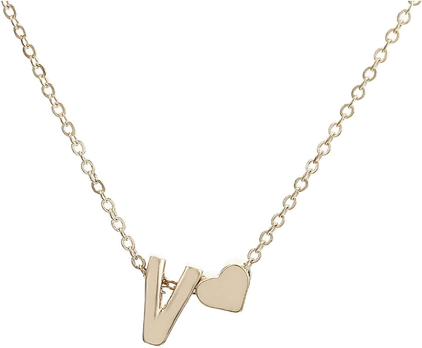 Clearance Gold Heart Initial Necklace for Women, Valentines Day Gifts ...